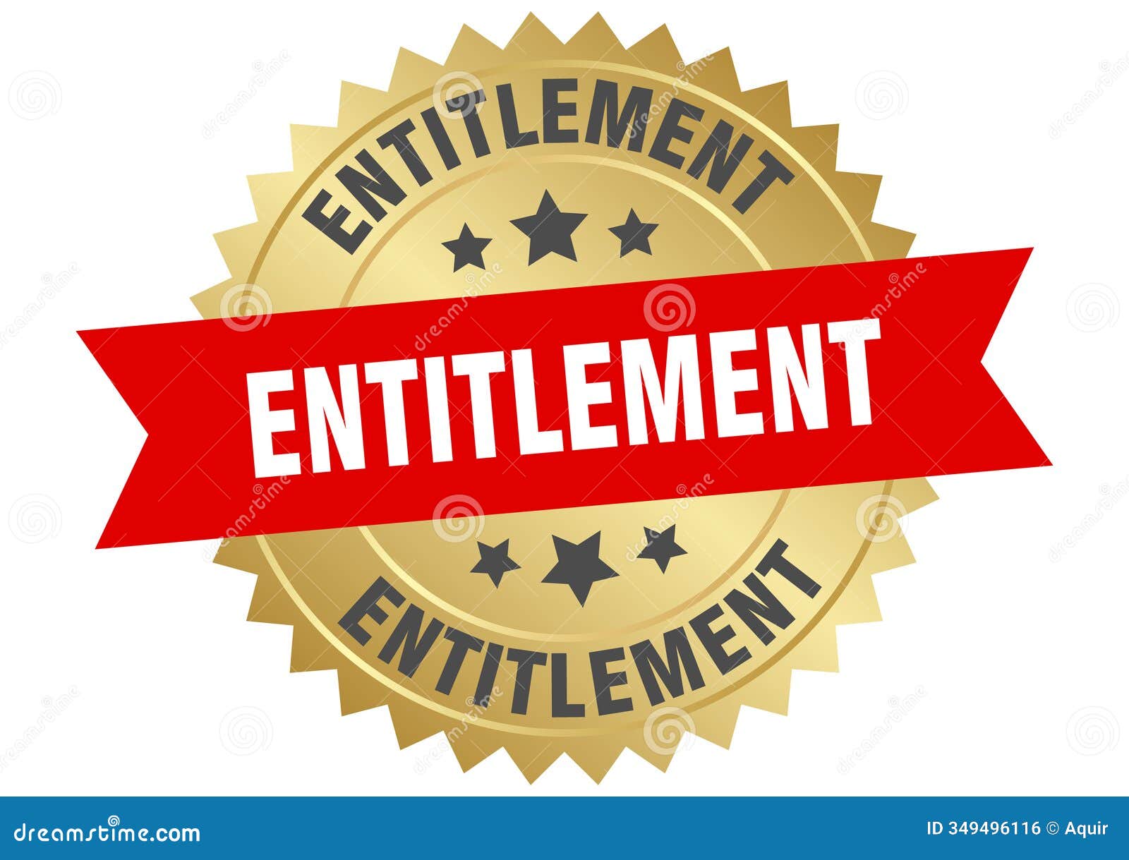 Entitlement. Entitlement Round Red and Gold Label Isolated on ...
