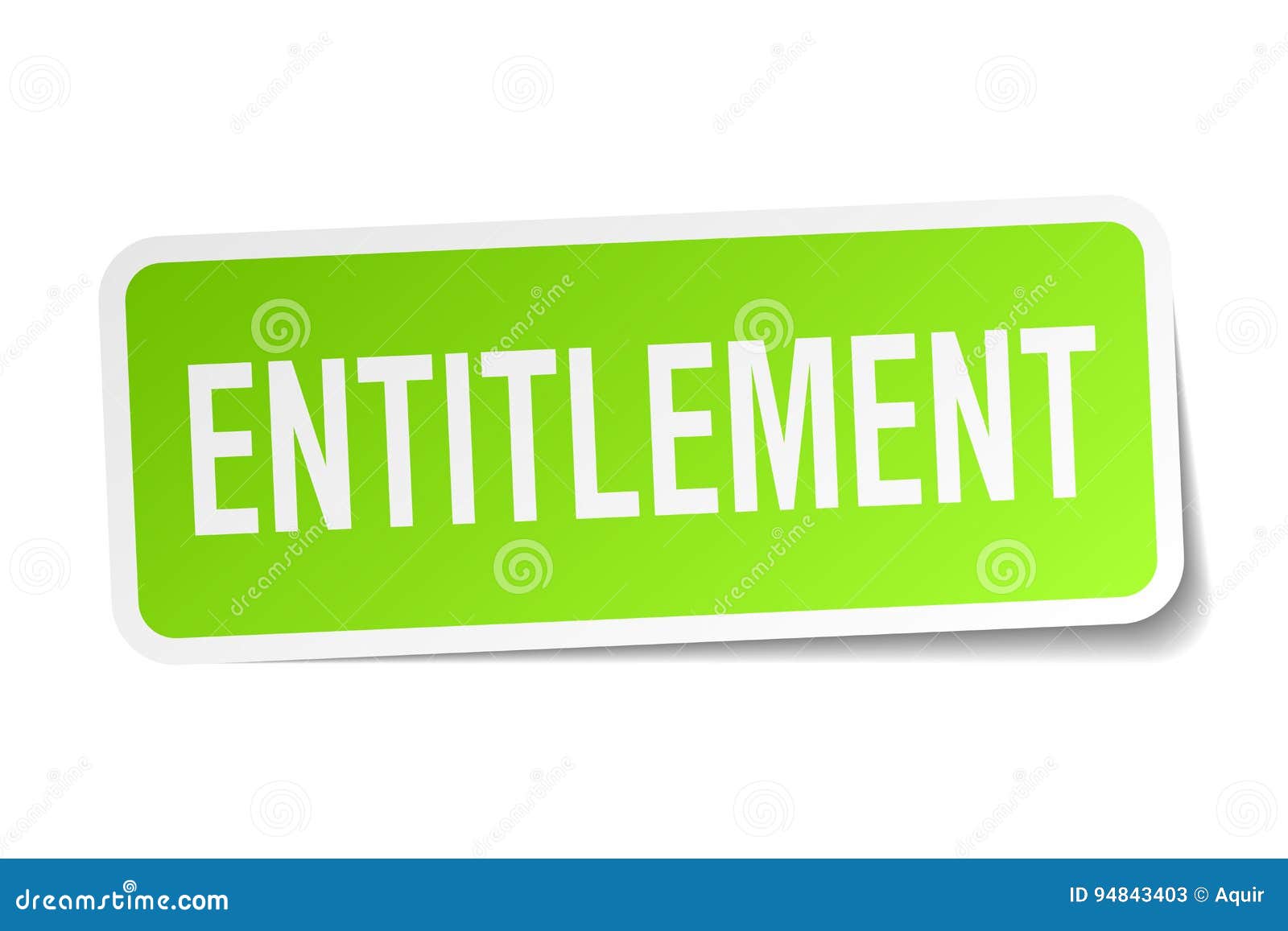Entitlement square sticker stock vector. Illustration of paper - 94843403