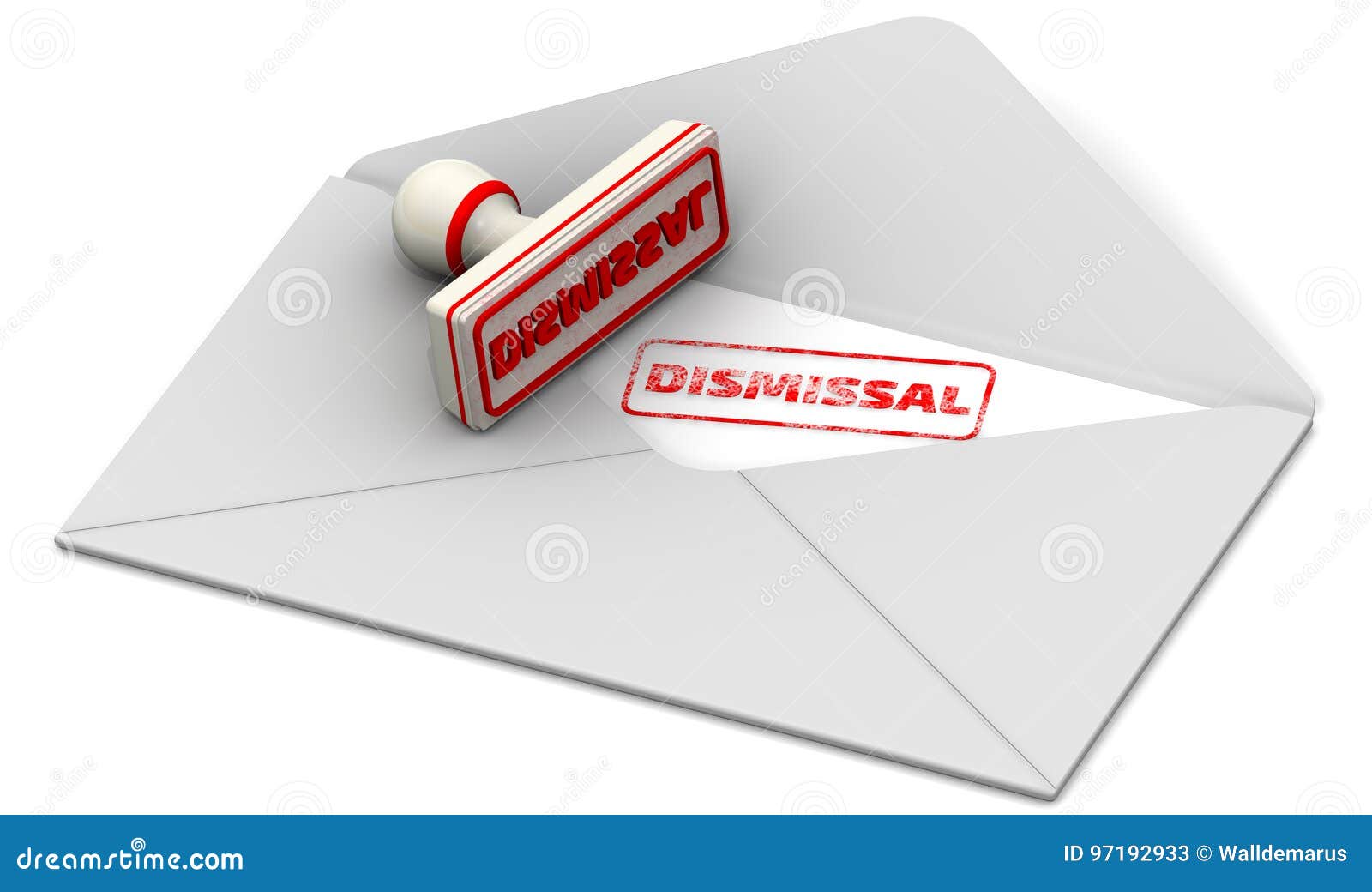 Entlassung Stempel Und Offener Postumschlag Stock Abbildung ...