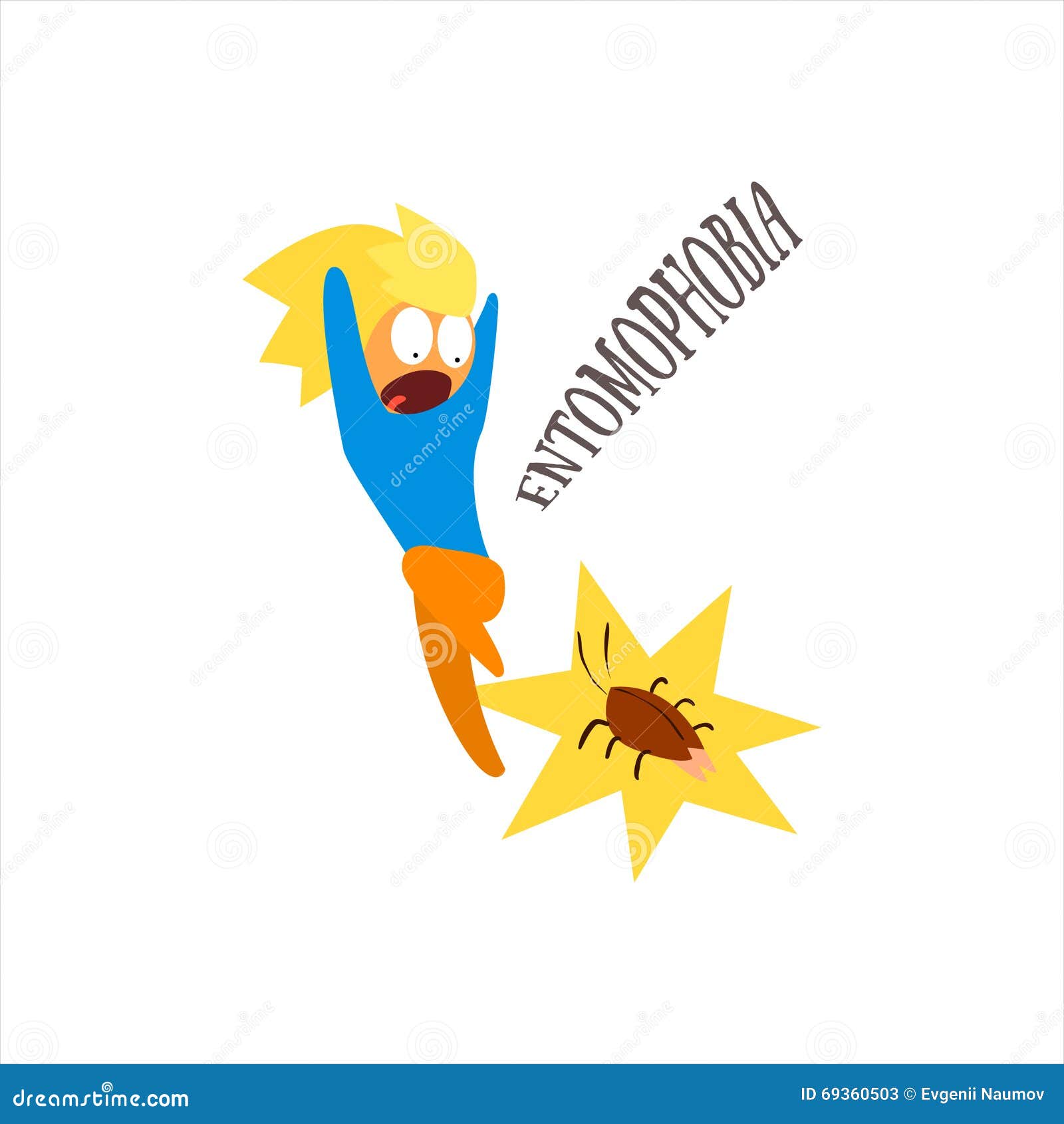 Entomophobia Vector Illustration Stock Vector - Illustration of horror ...