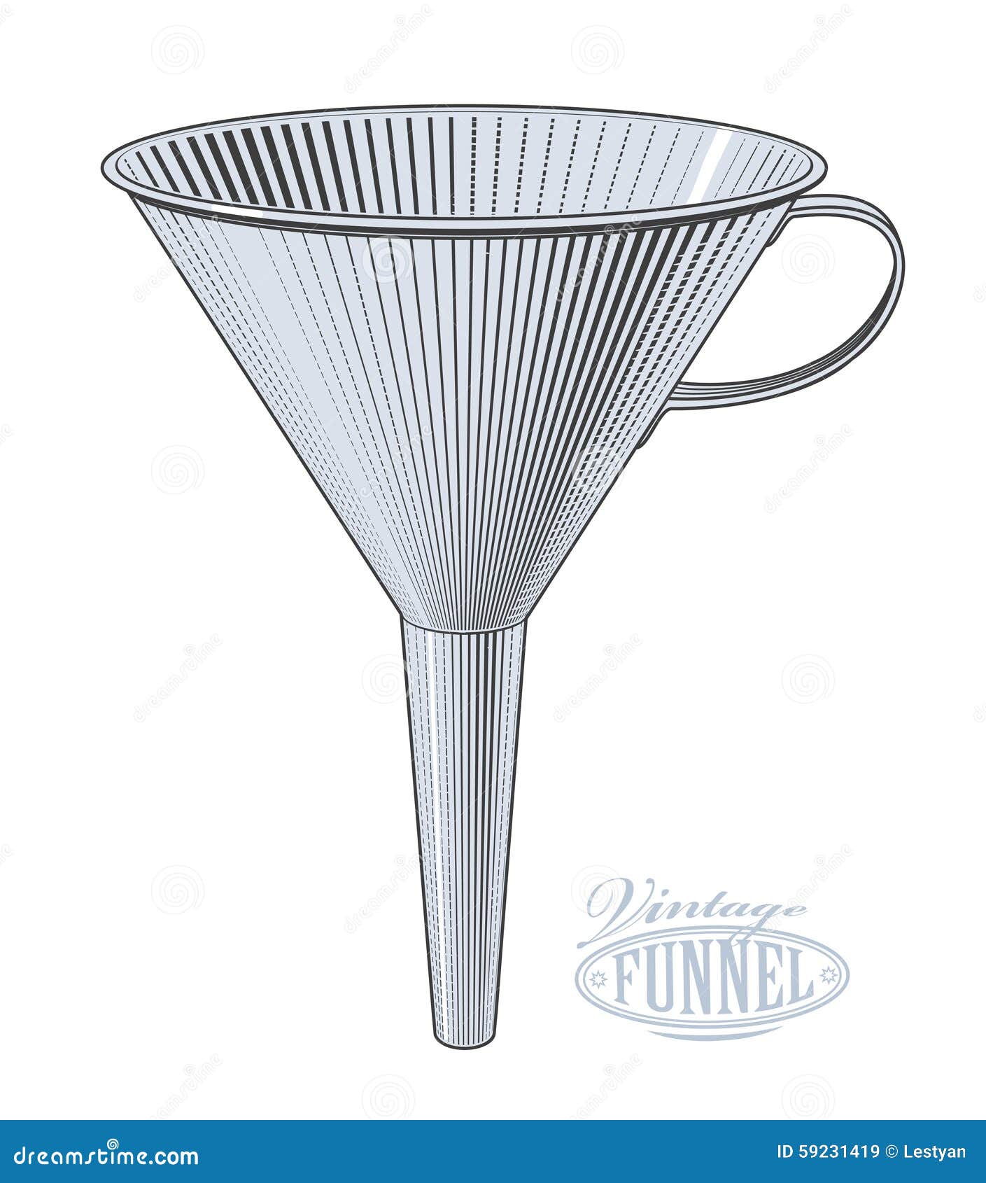Entonnoir Dans Le Style De Gravure De Vintage Illustration de Vecteur ...