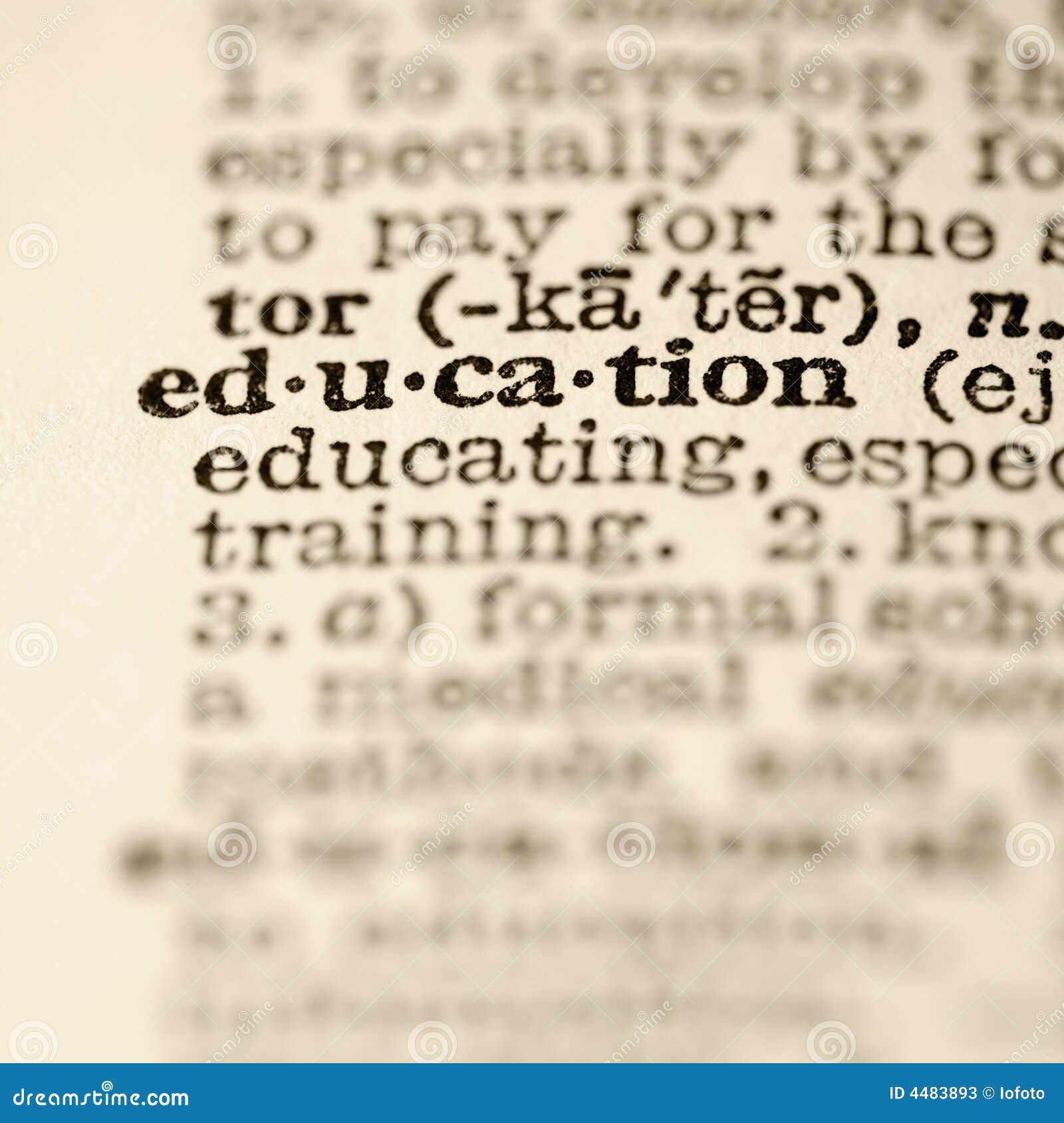 Entrée De Dictionnaire D'éducation. Image stock - Image du définition ...