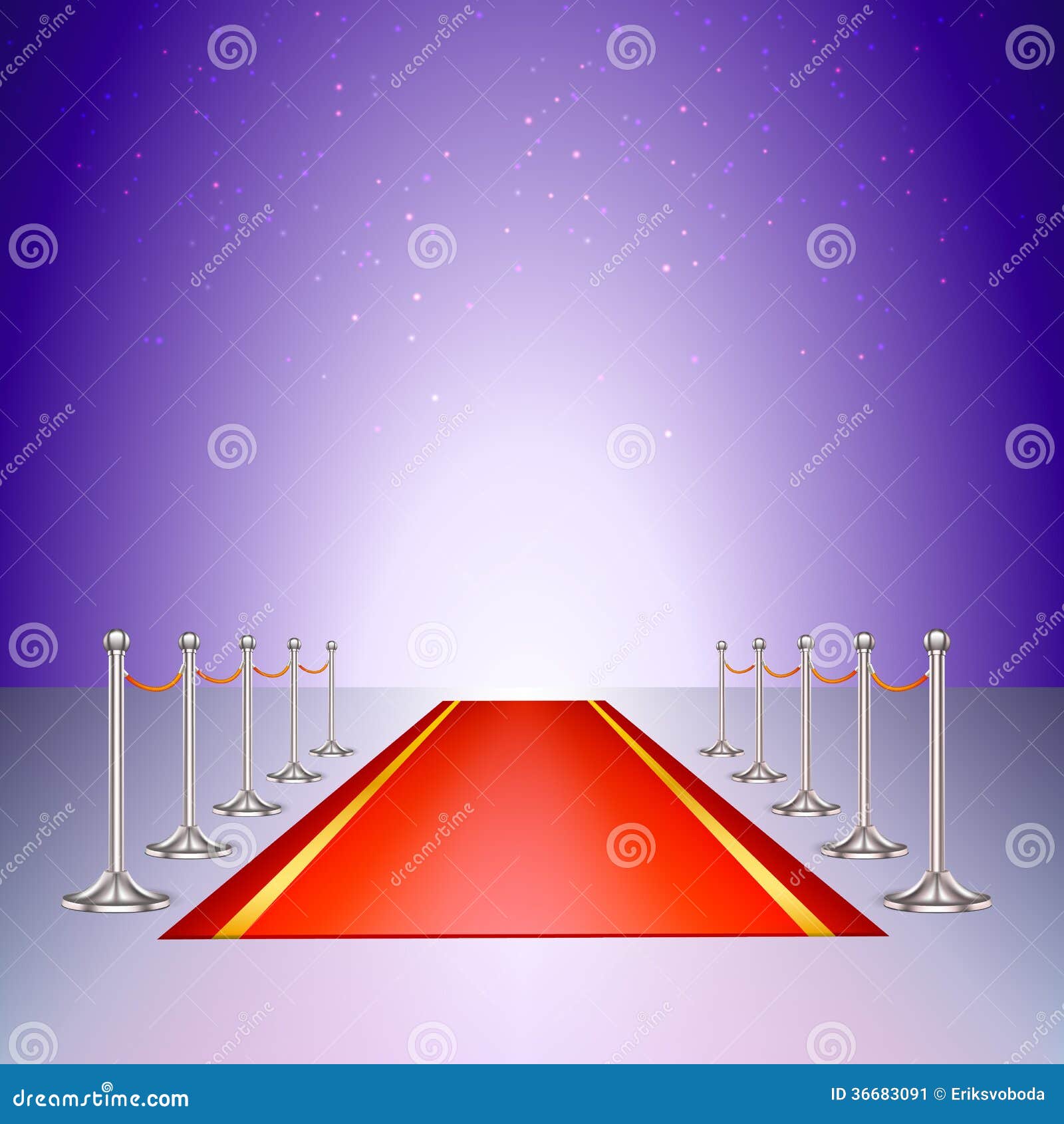 Entrée De Tapis Rouge Avec Les Supports Et Illustration de Vecteur ...