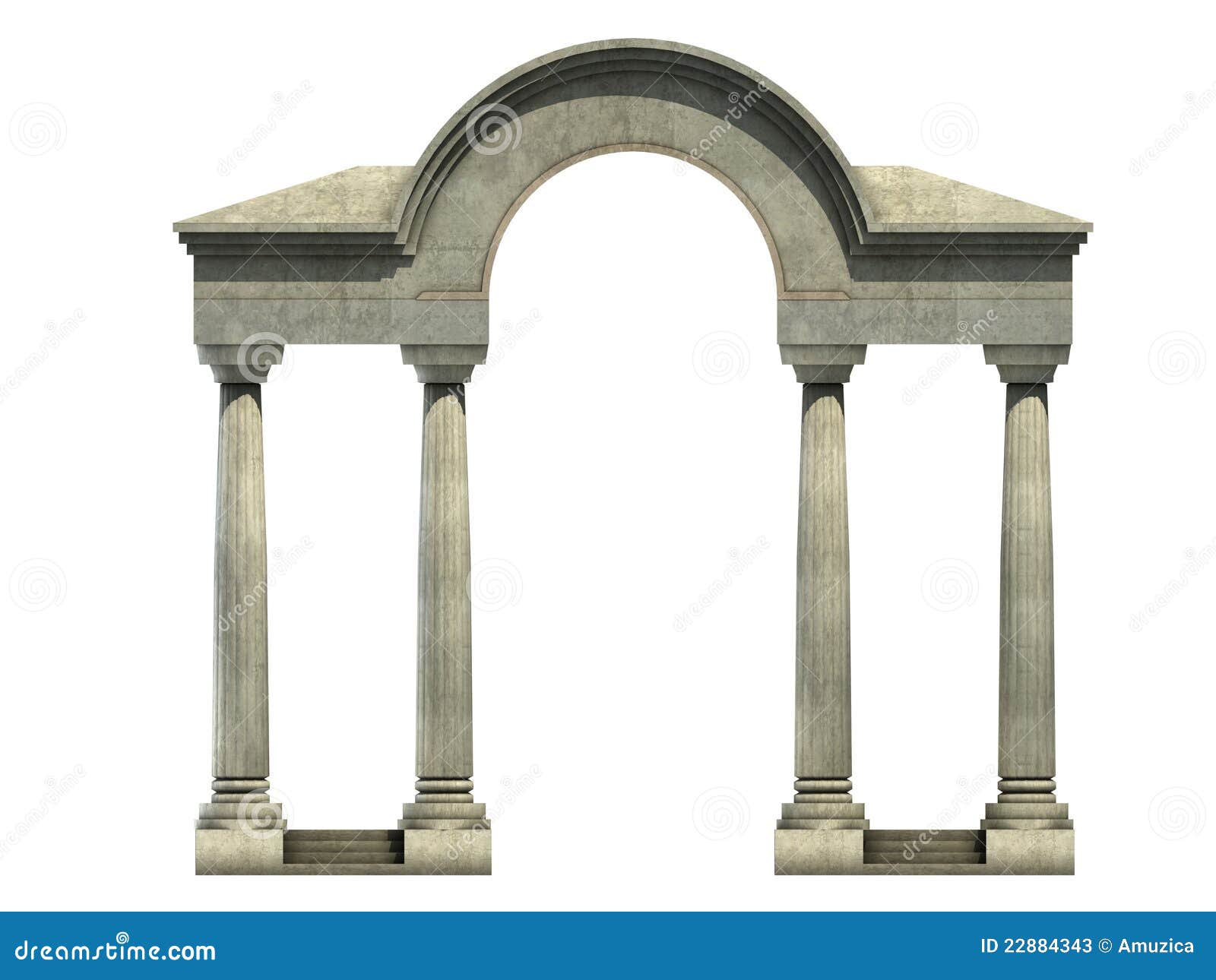 Entrada Con El Arco Y Las Columnas Stock de ilustración - Ilustración ...