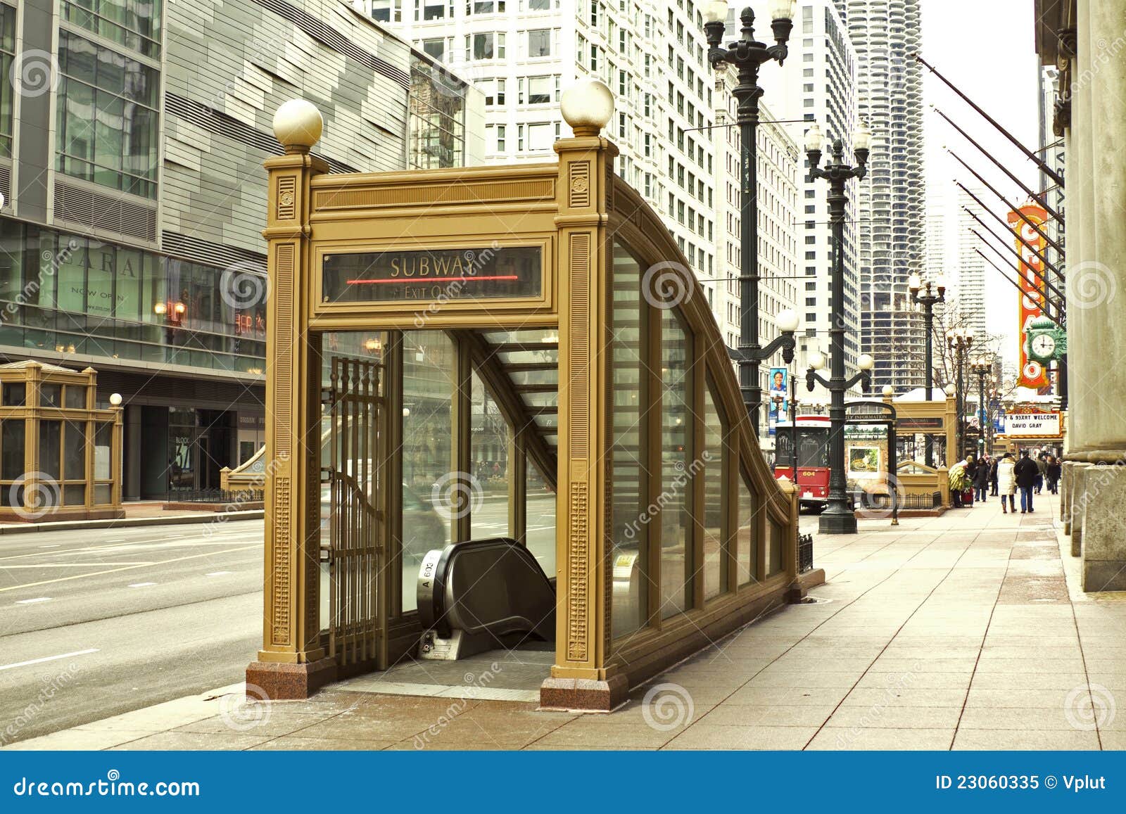 Entrada Do Metro, Chicago, Illinois Imagem Editorial - Imagem de marco ...