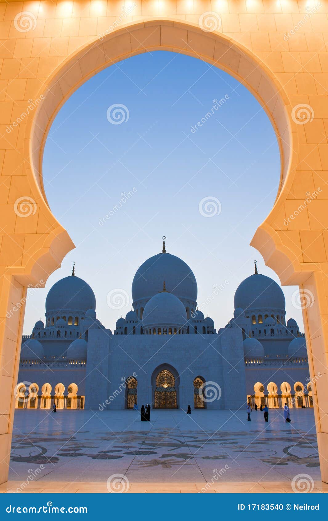 The Entrance Arch Frames the Mosque Stock Photo - Image of destination ...