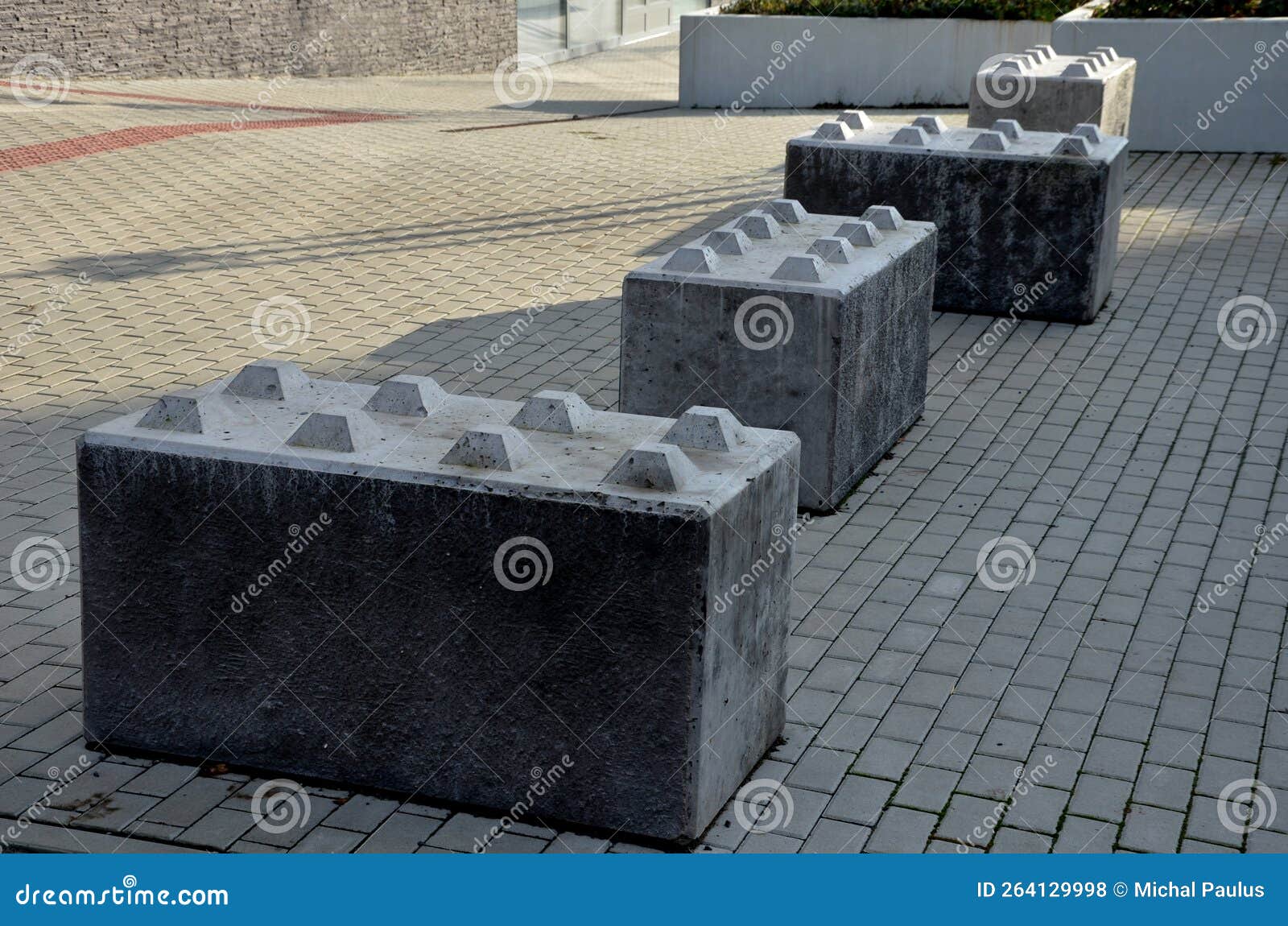 Entrance Barrier Made of a Block of Concrete in the Shape of a Stock ...