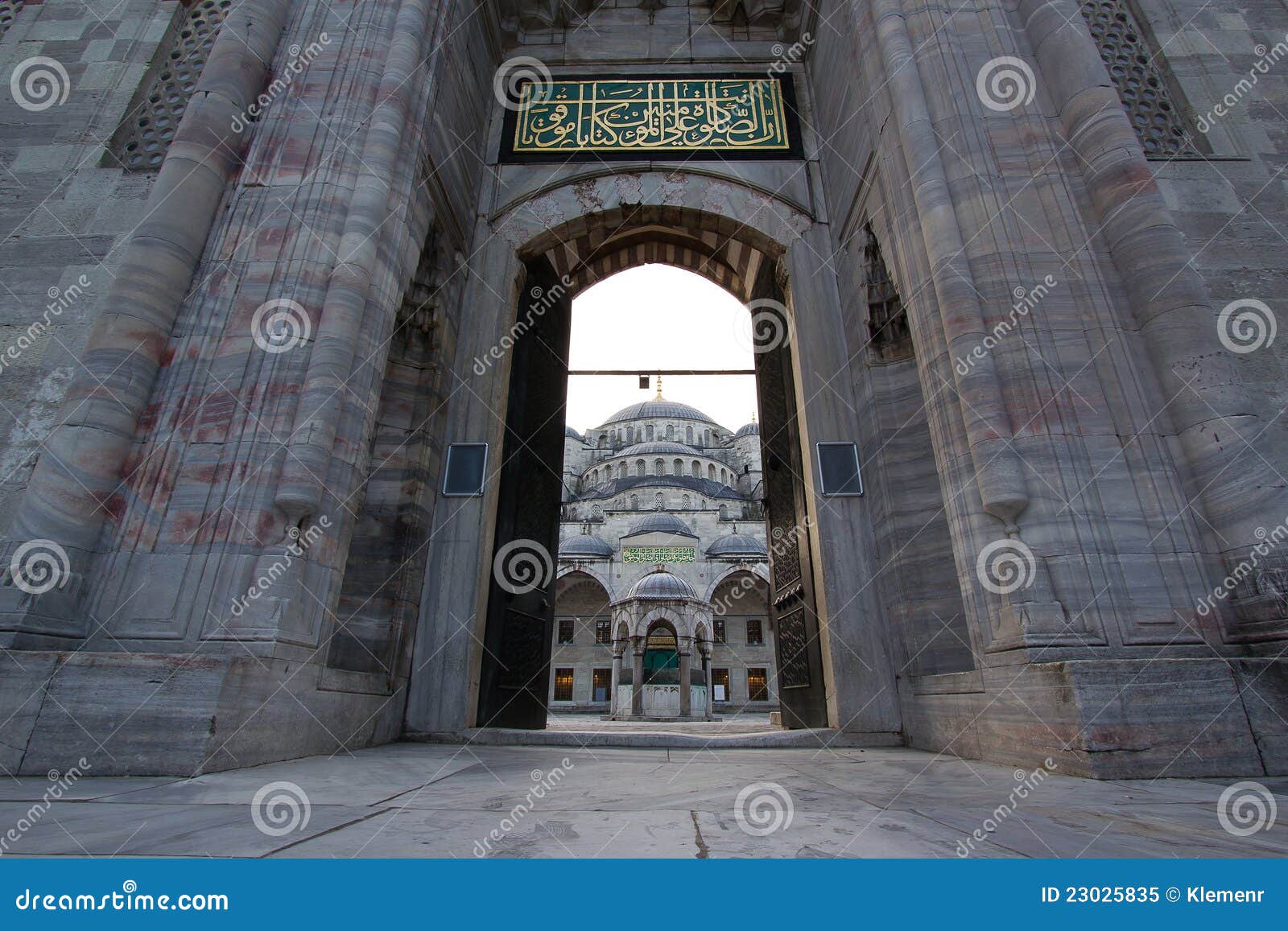 Entrance into Blue Mosque, Istanbul Stock Image - Image of dome ...