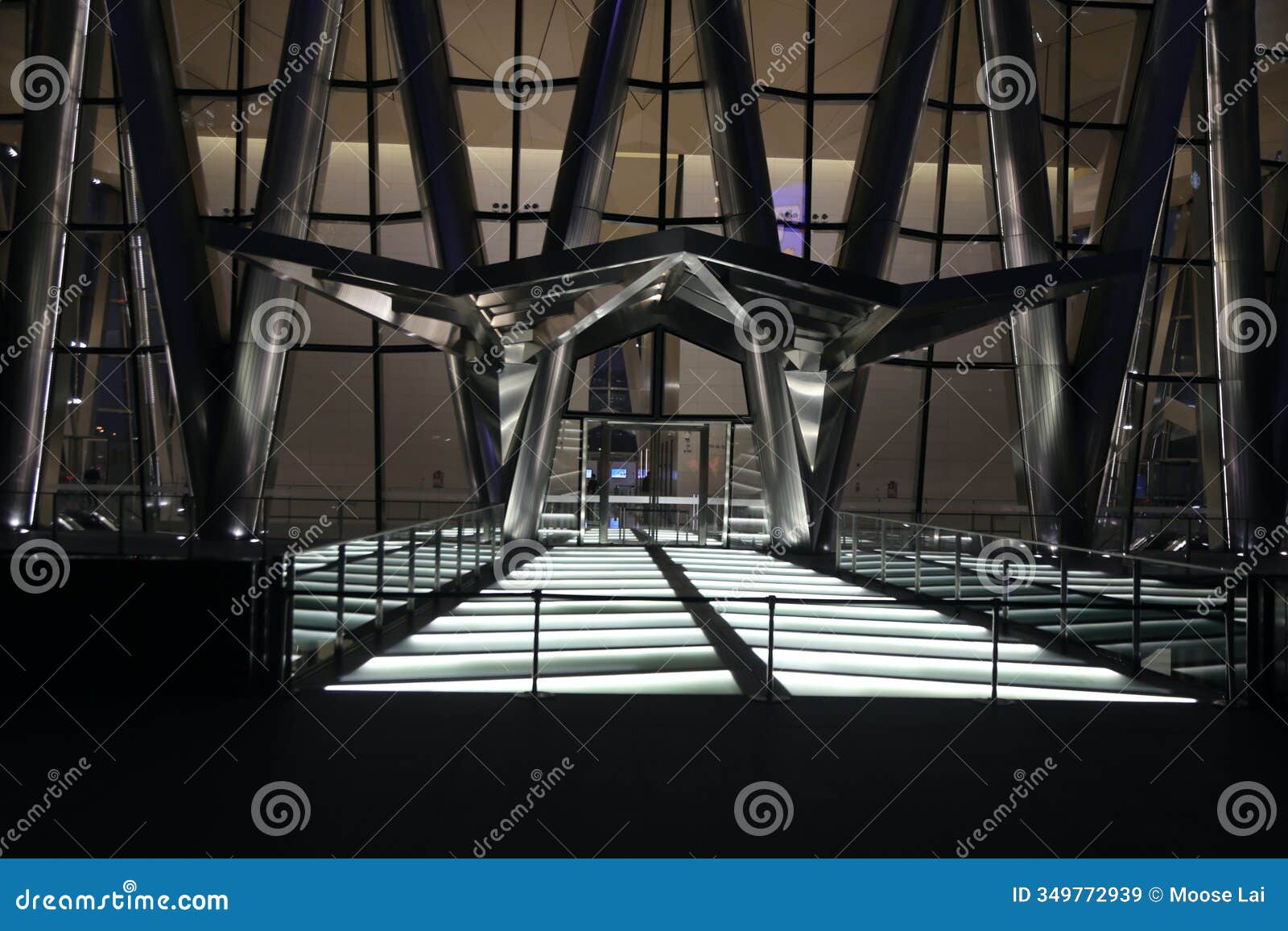 The Entrance of the Building is Designed with an Abstract Metal ...
