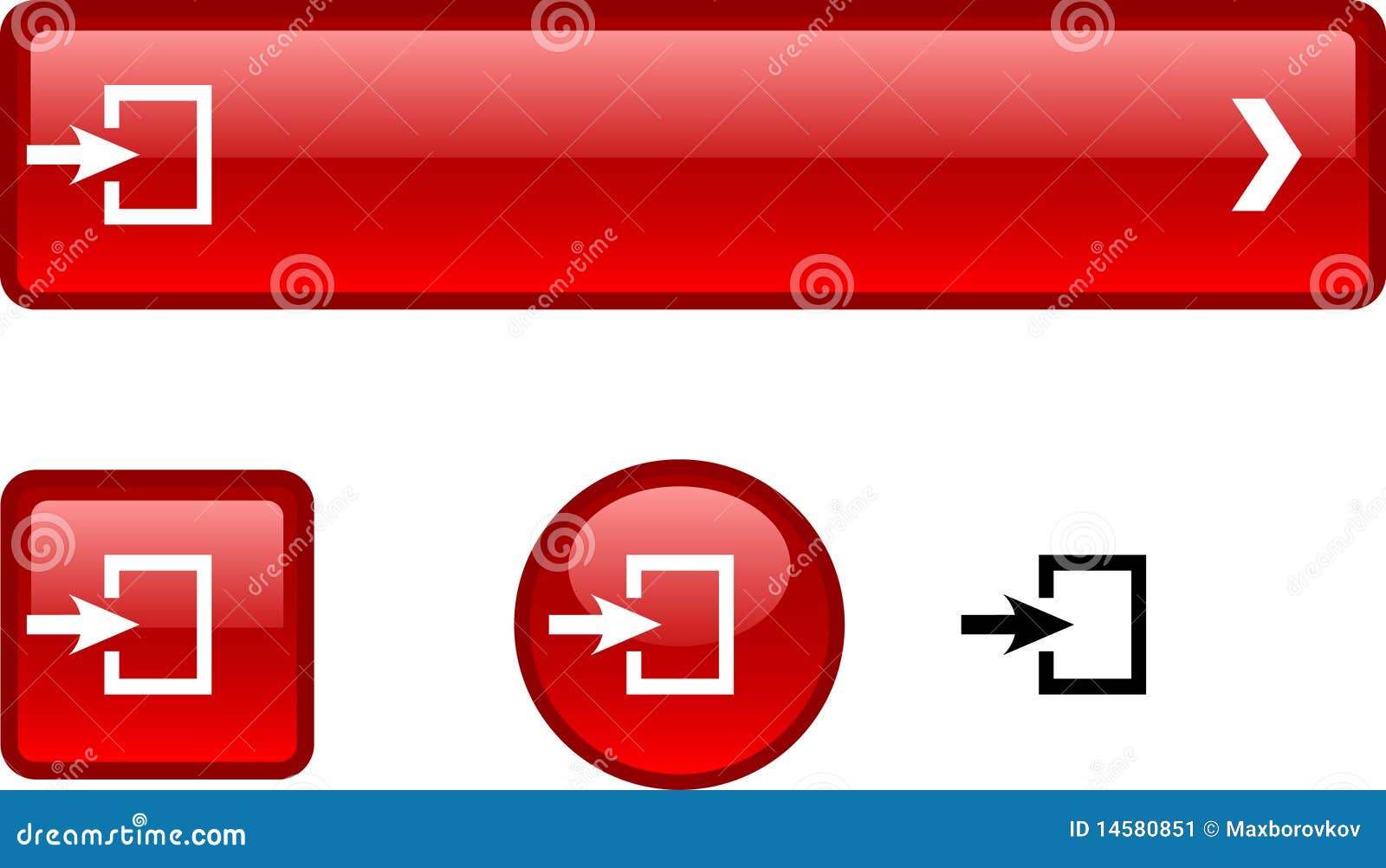 Entrance button set. stock vector. Illustration of icon - 14580851