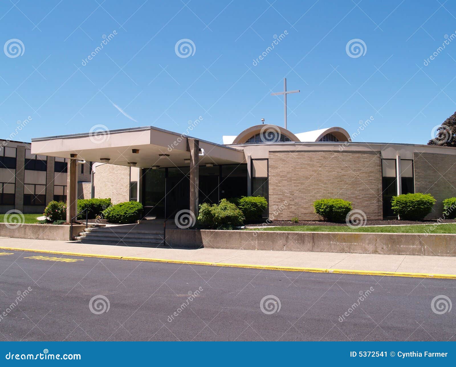 Entrance for a Catholic School Stock Image - Image of blue, entryway ...