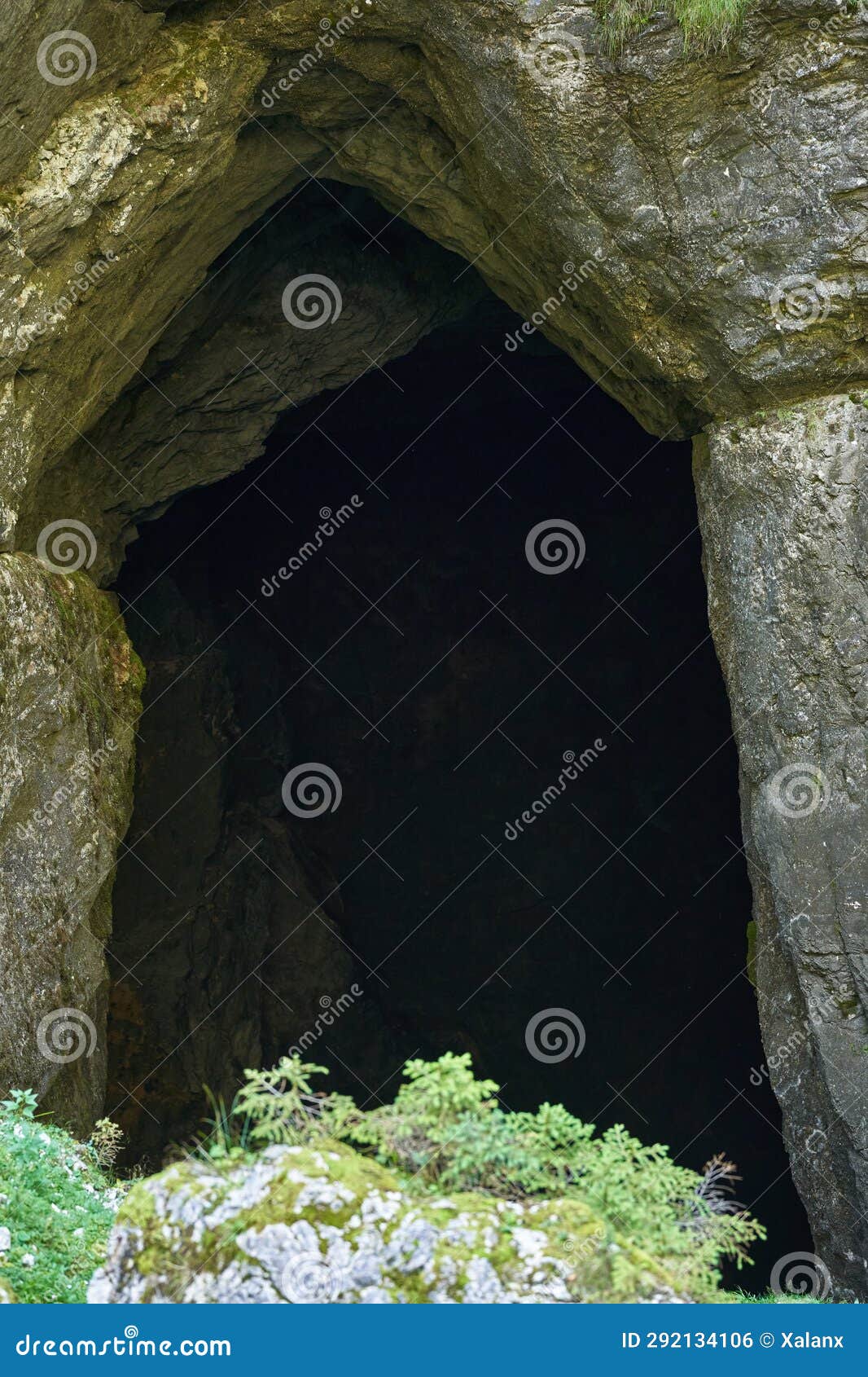 Entrance of a Cave in the Mountains Stock Photo - Image of dark, wall ...