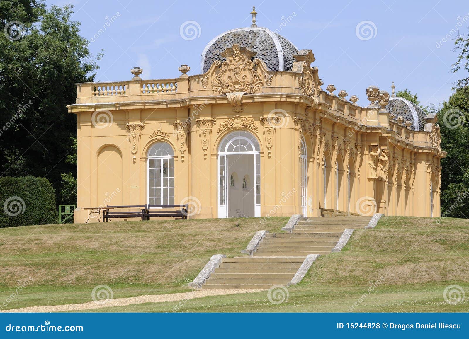 Entrance of Classic Buildings Stock Photo - Image of baroque, trees ...