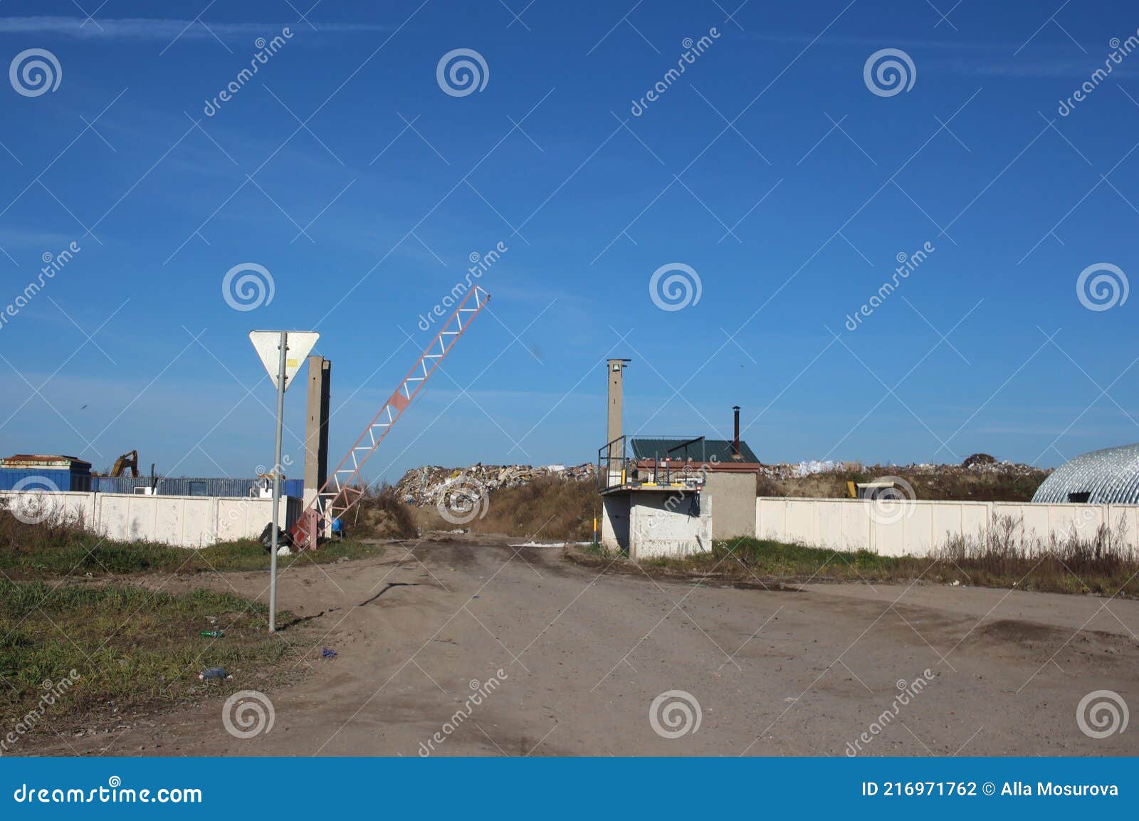 Entrance Closed Barrier To the Territory of the Landfill for Waste ...
