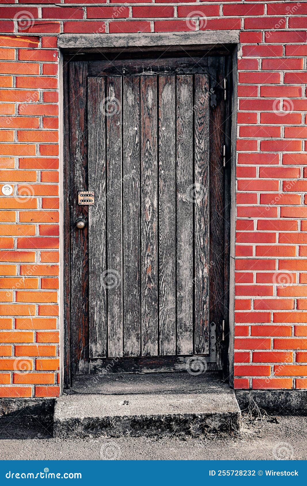 Entrance Door of a Brick Building Stock Photo - Image of detail ...