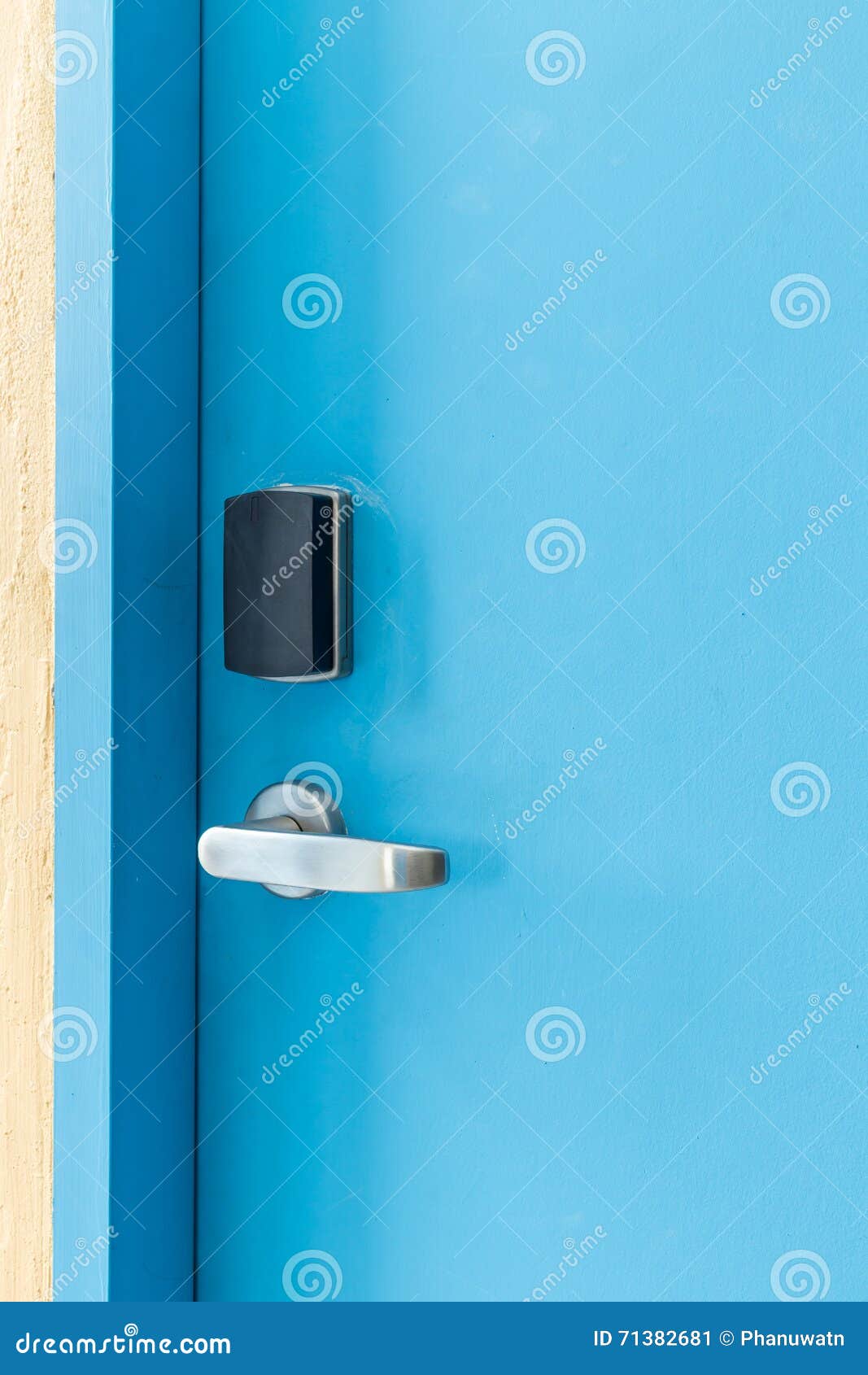 Entrance Door with Electronic Keycard Lock System Stock Image - Image ...