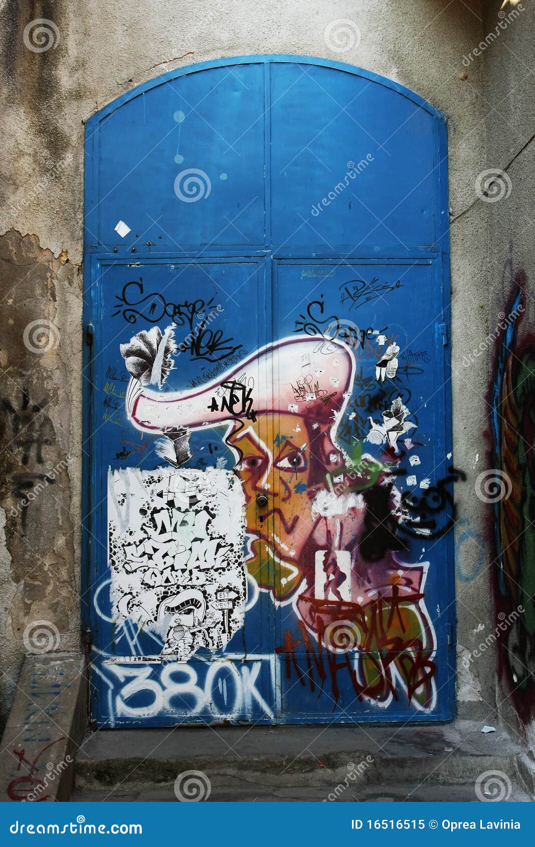Entrance Door with an Graffiti Editorial Image - Image of colors ...
