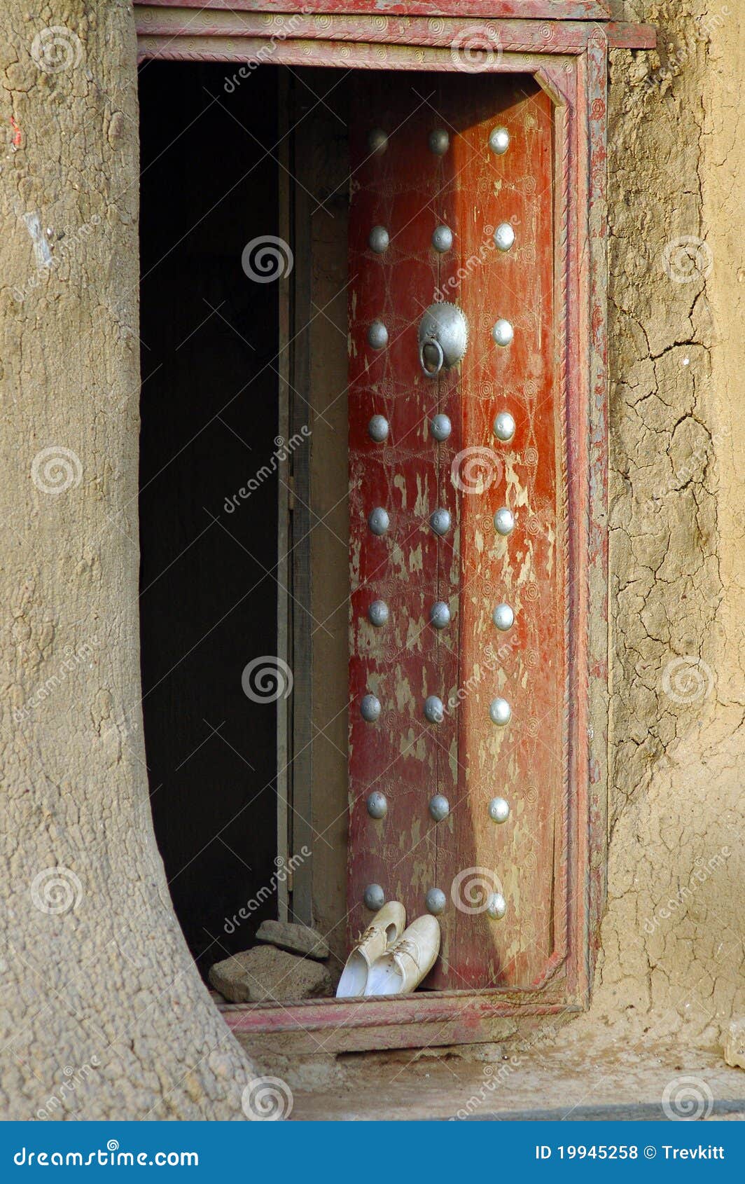 Entrance Door To Djenne Mud Mosque 2 Stock Photo - Image of shoes ...
