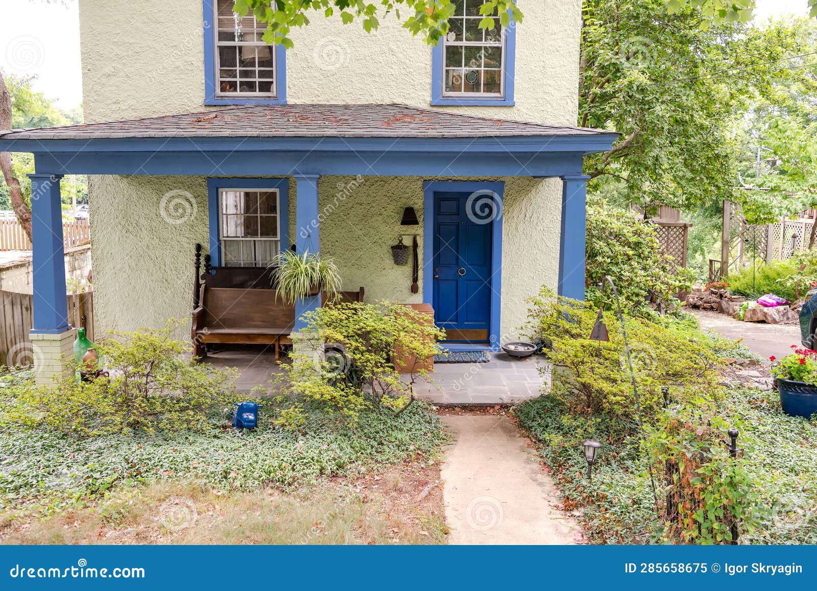 Entrance Door To the House and Path To the House Stock Image - Image of ...