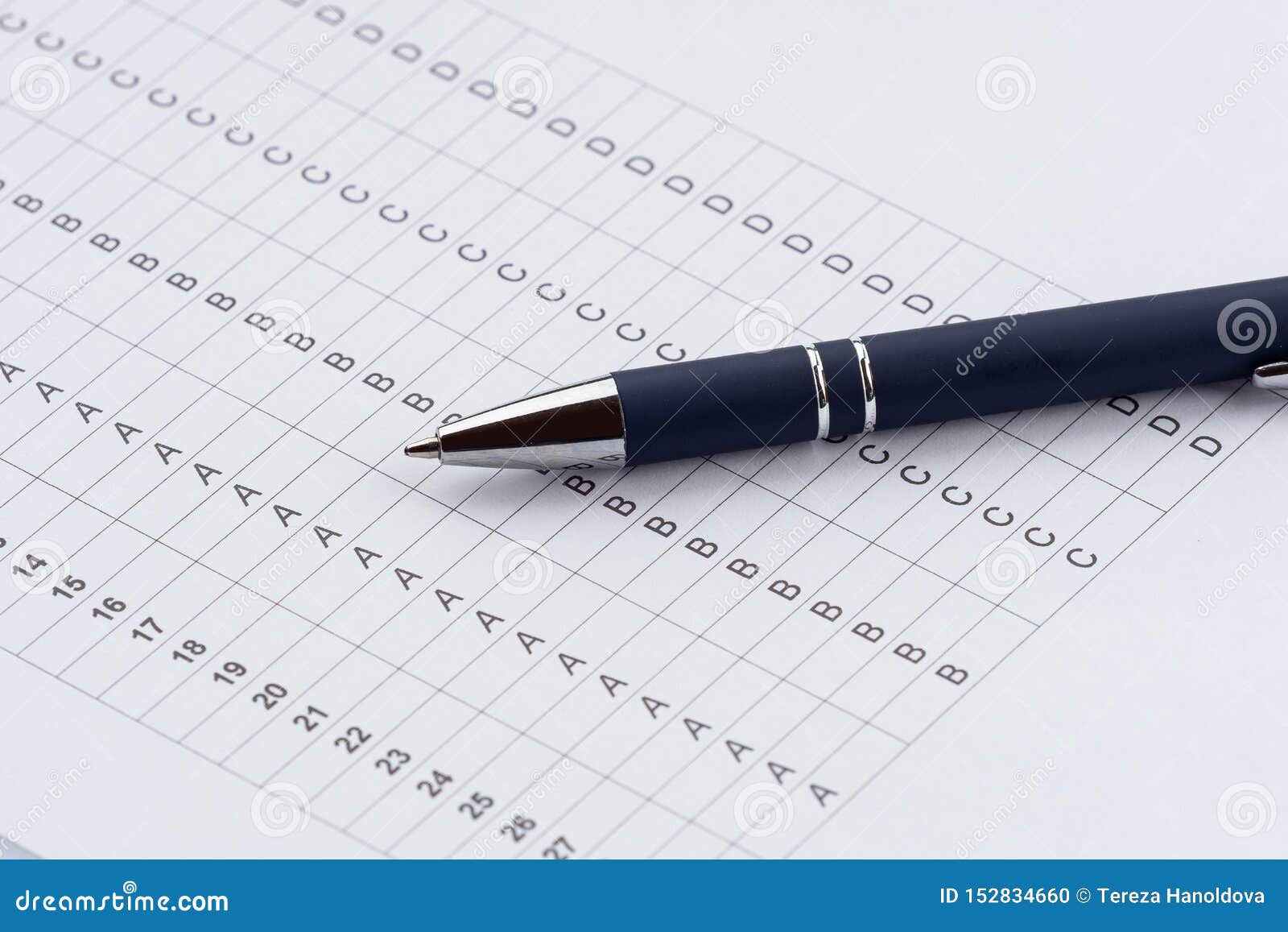 Entrance Examination List - Formular To Fill. Printed Document Stock ...