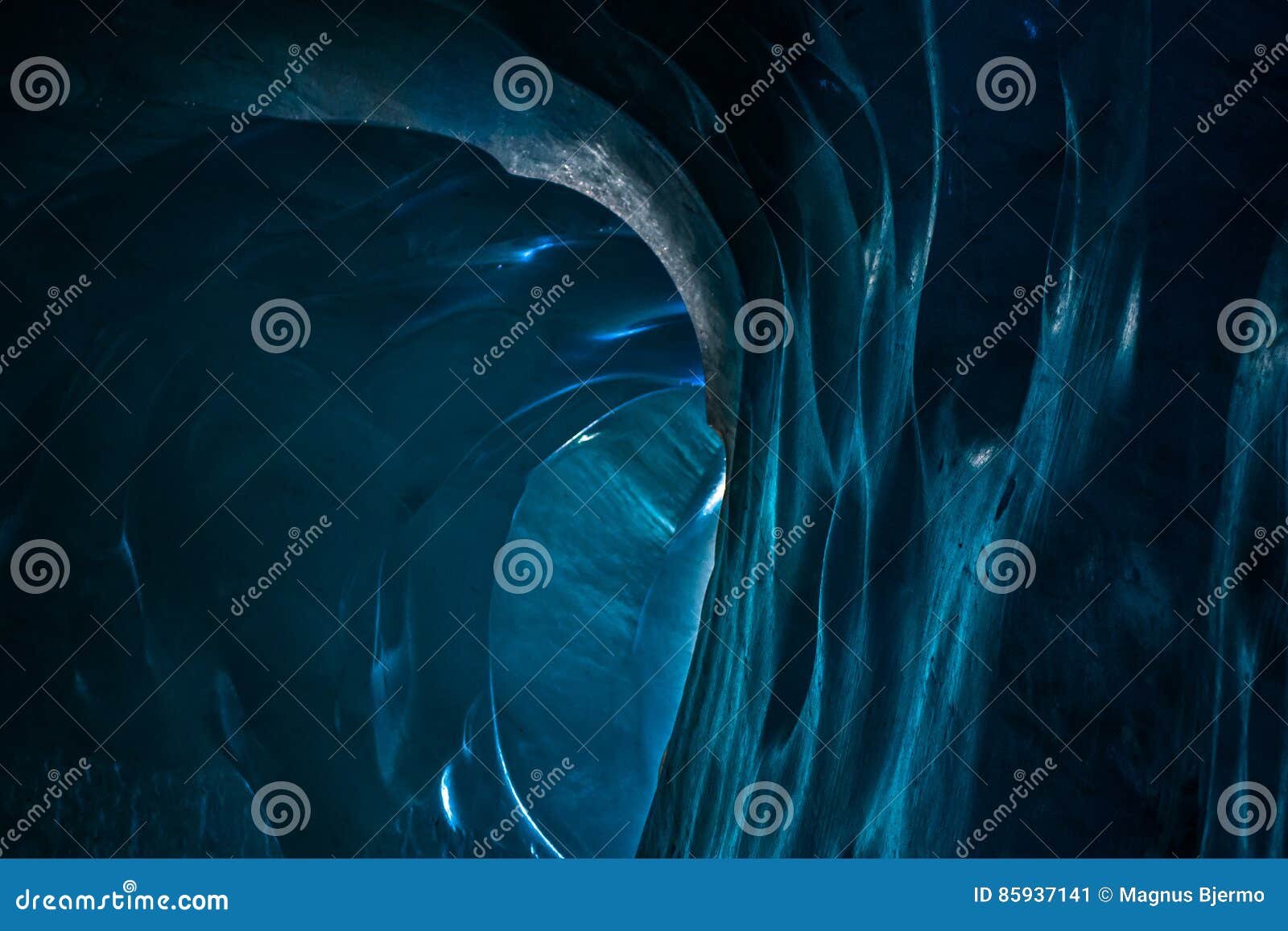 Entrance Exit Path of a Glacier Tunnel with Solid Ice Walls Stock Image ...