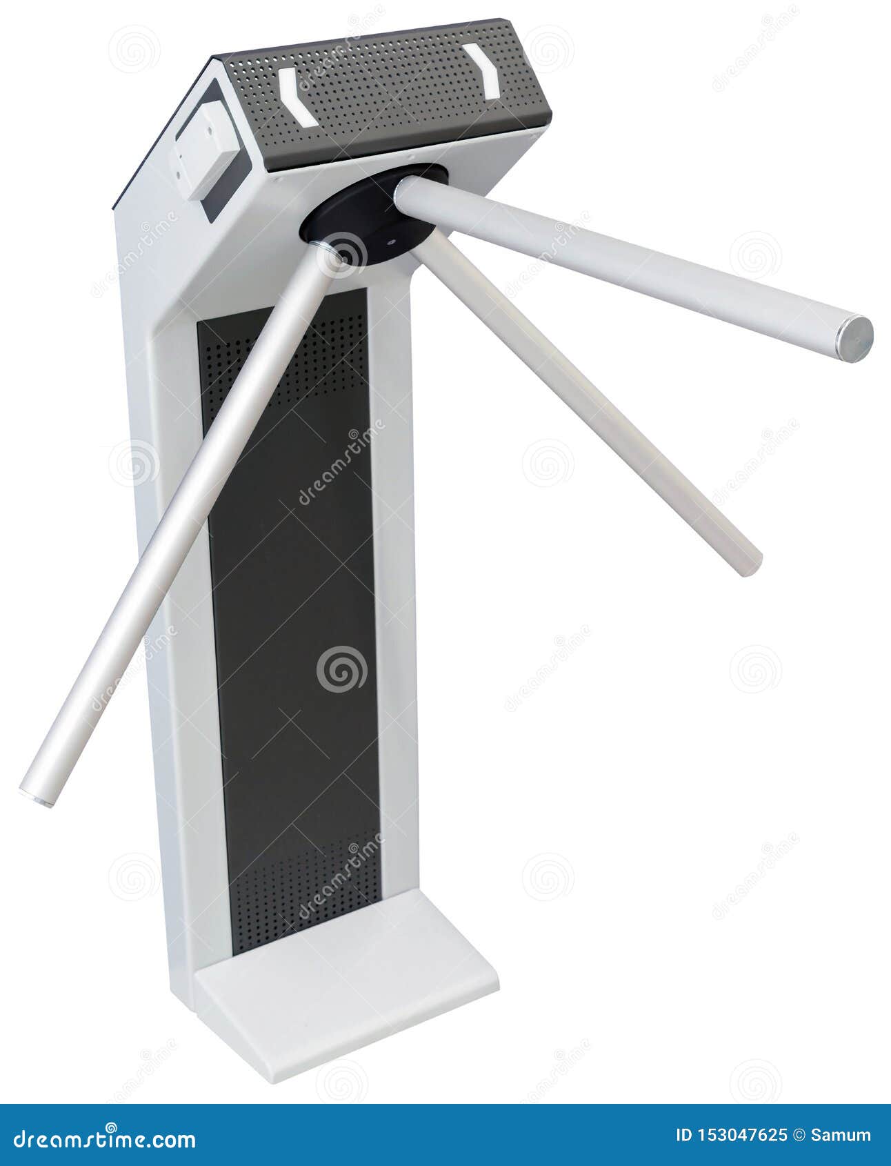 The Tripod Turnstile With Electronic Card Reader Is Closed. Of A ...