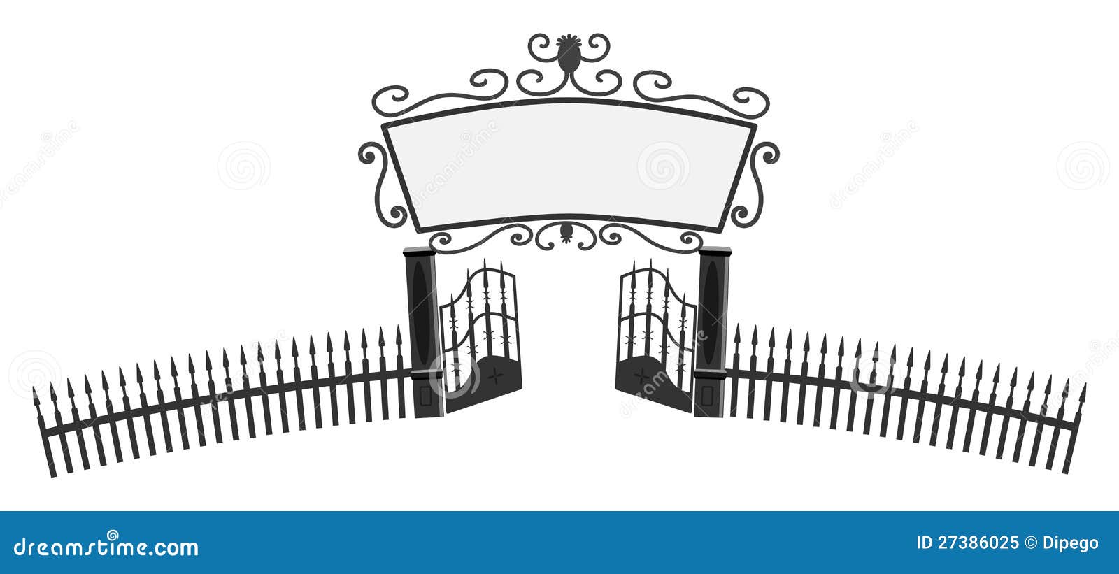 Entrance gate stock illustration. Illustration of property - 27386025