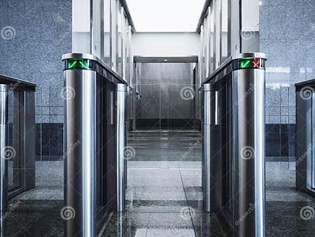 Entrance Gate Card Access Security System Office Building Stock Image ...