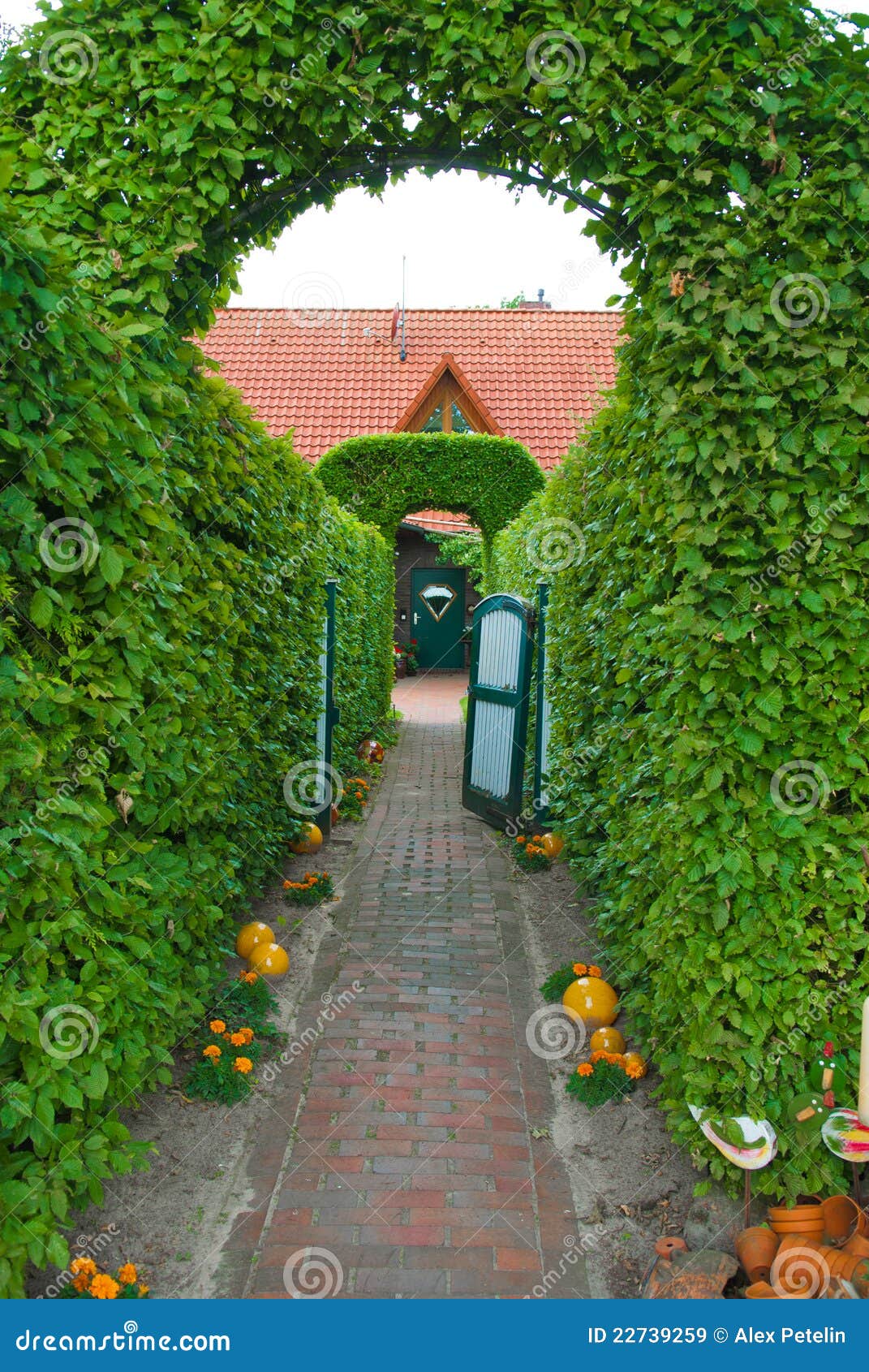 Entrance Gate in a Country House Stock Image - Image of concrete ...