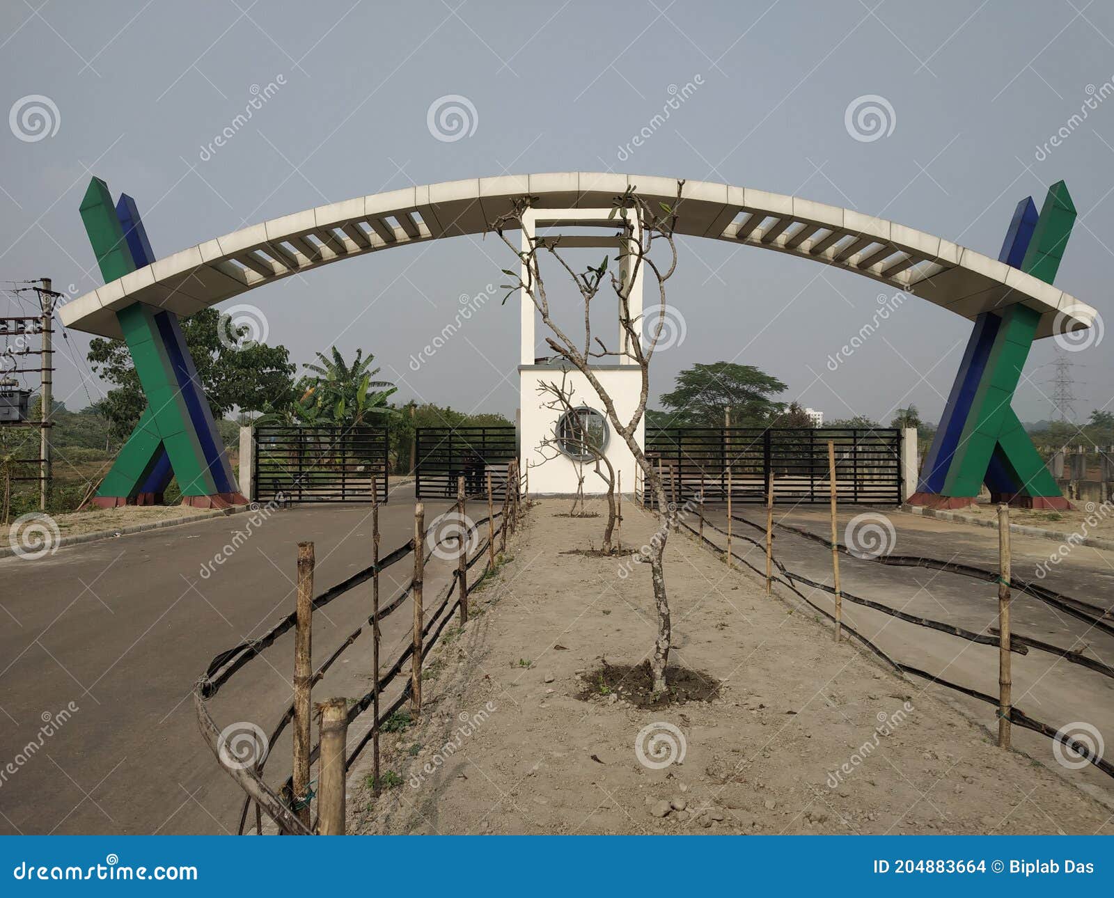 A Entrance Gate of a Housing Complex Selective Focus Stock Photo ...