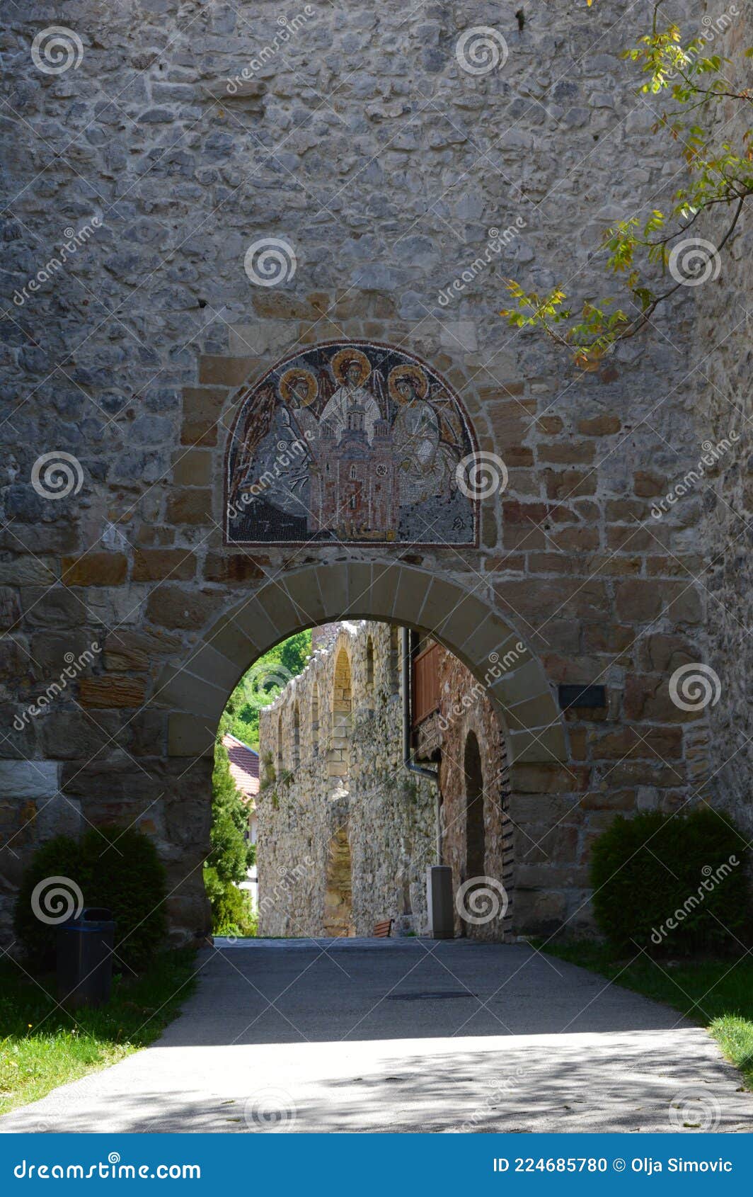 Entrance Gate in the Old Serbian Orthodox Monastery Stock Photo - Image ...