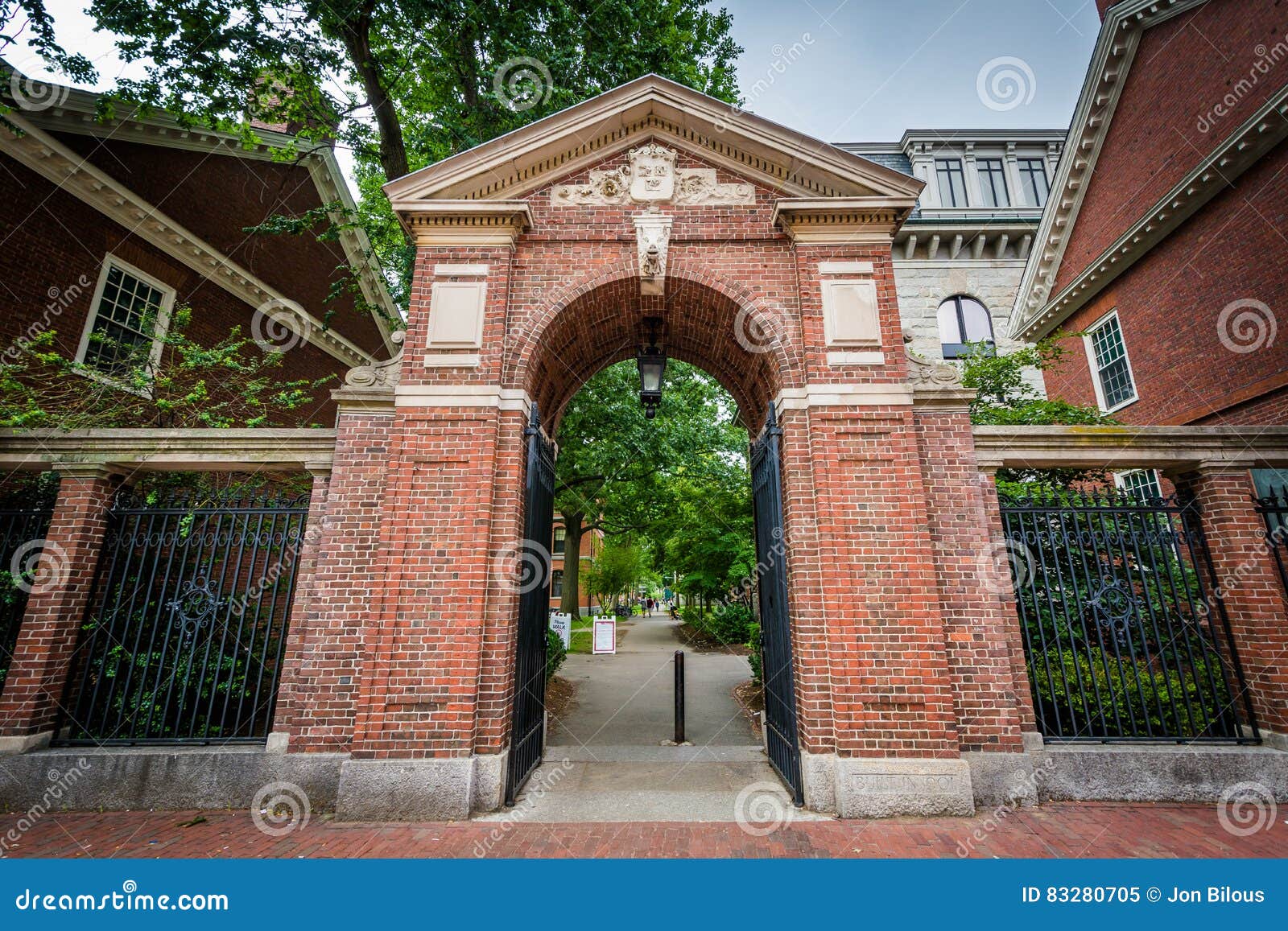 Entrance Gate To the Harvard Yard, in Cambridge, Massachusetts. Stock ...