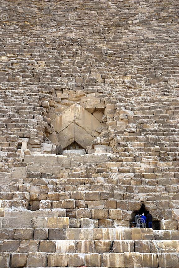 Entrance of great pyramid stock image. Image of desert - 12198237