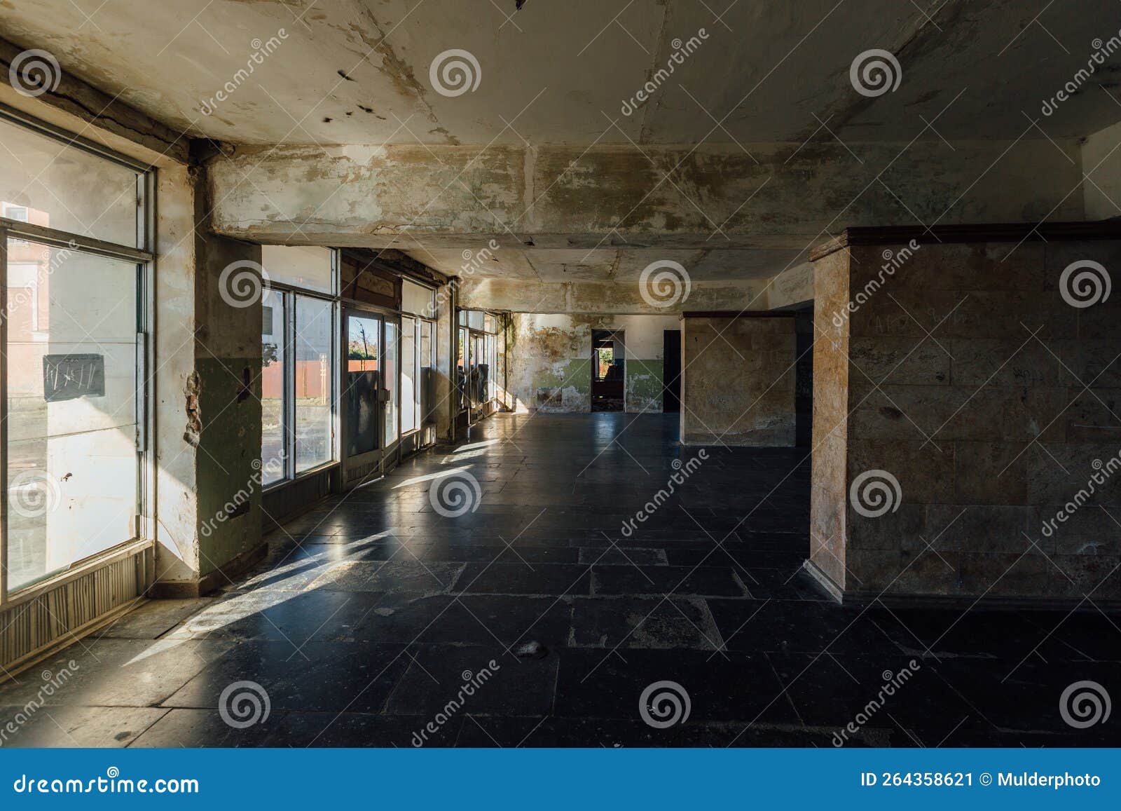 Entrance Hall of Abandoned Building Stock Image - Image of dereliction ...