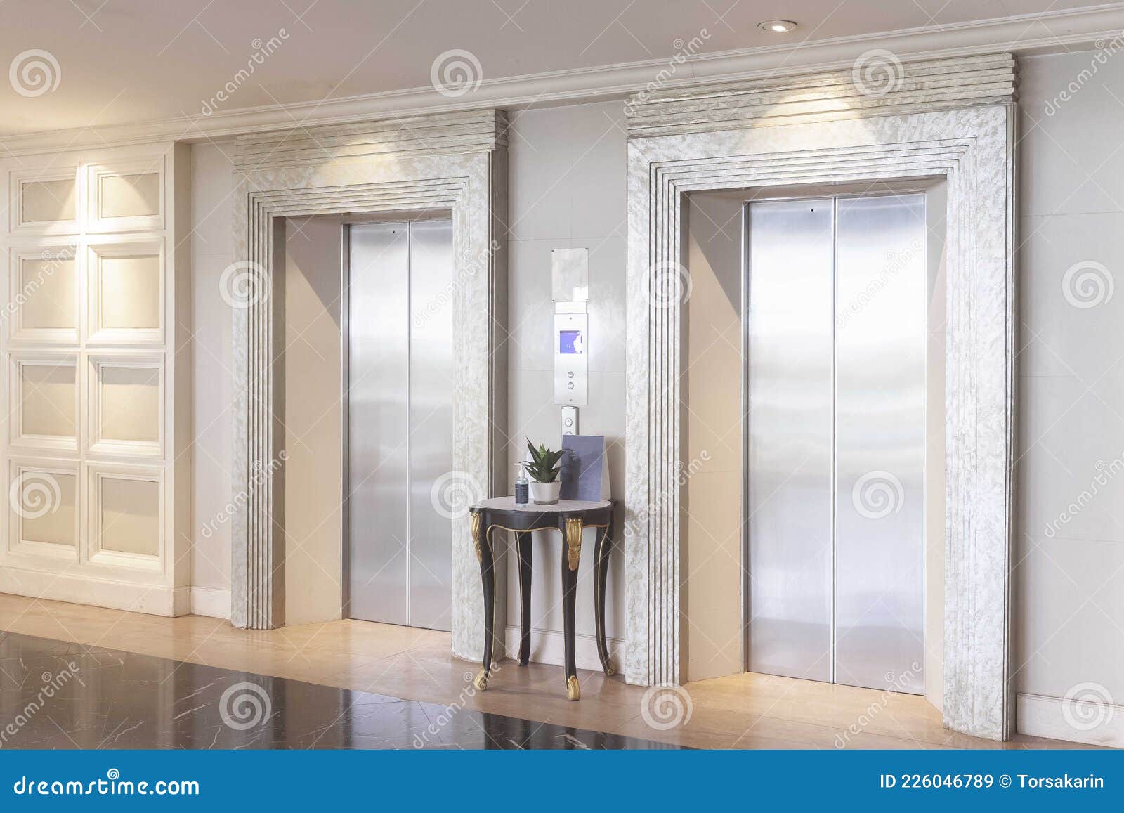 Entrance Hall of the Elevator in a Modern Building Stock Image - Image ...