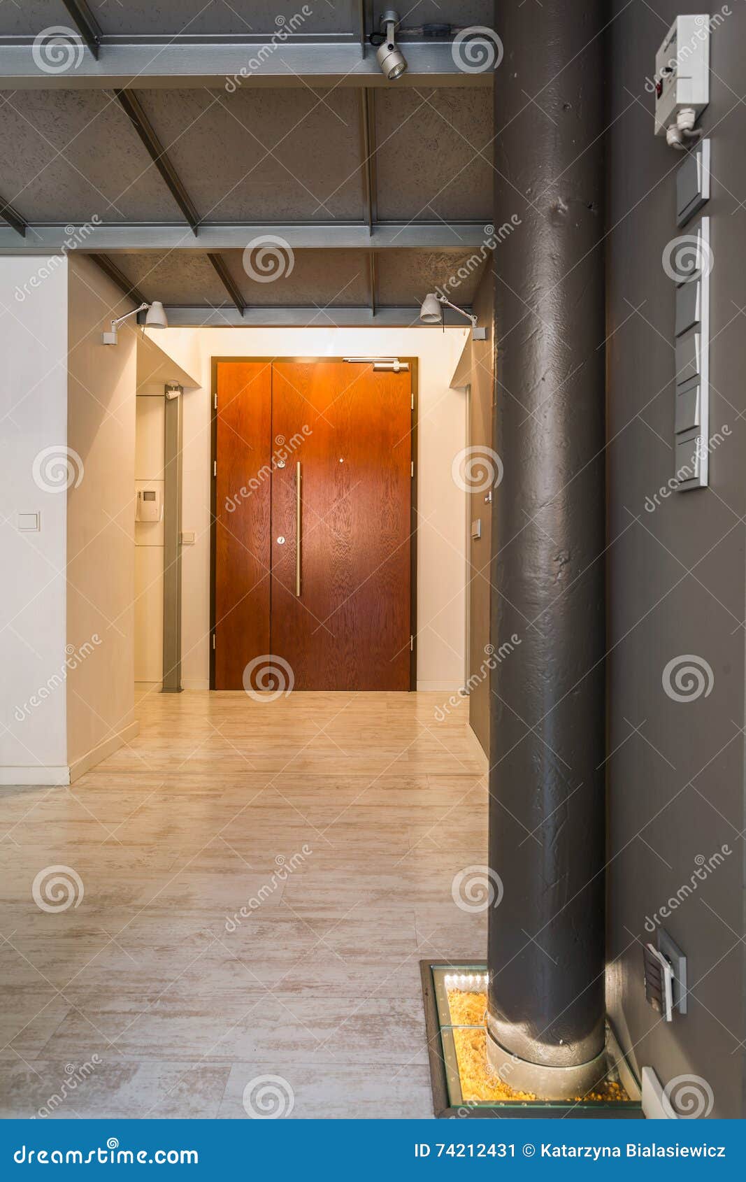 Entrance Hall in Industrial Style Stock Image - Image of industrial ...