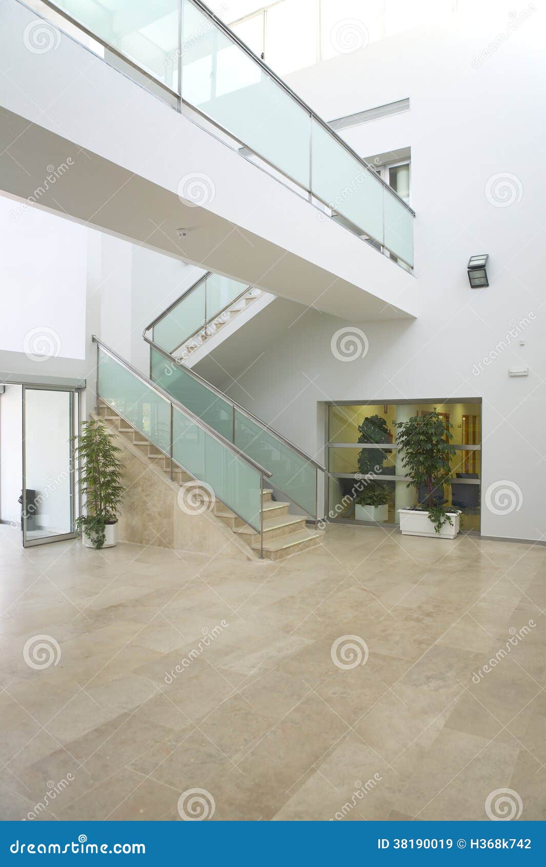 Entrance Hall in a Modern Building Stock Image - Image of clean ...