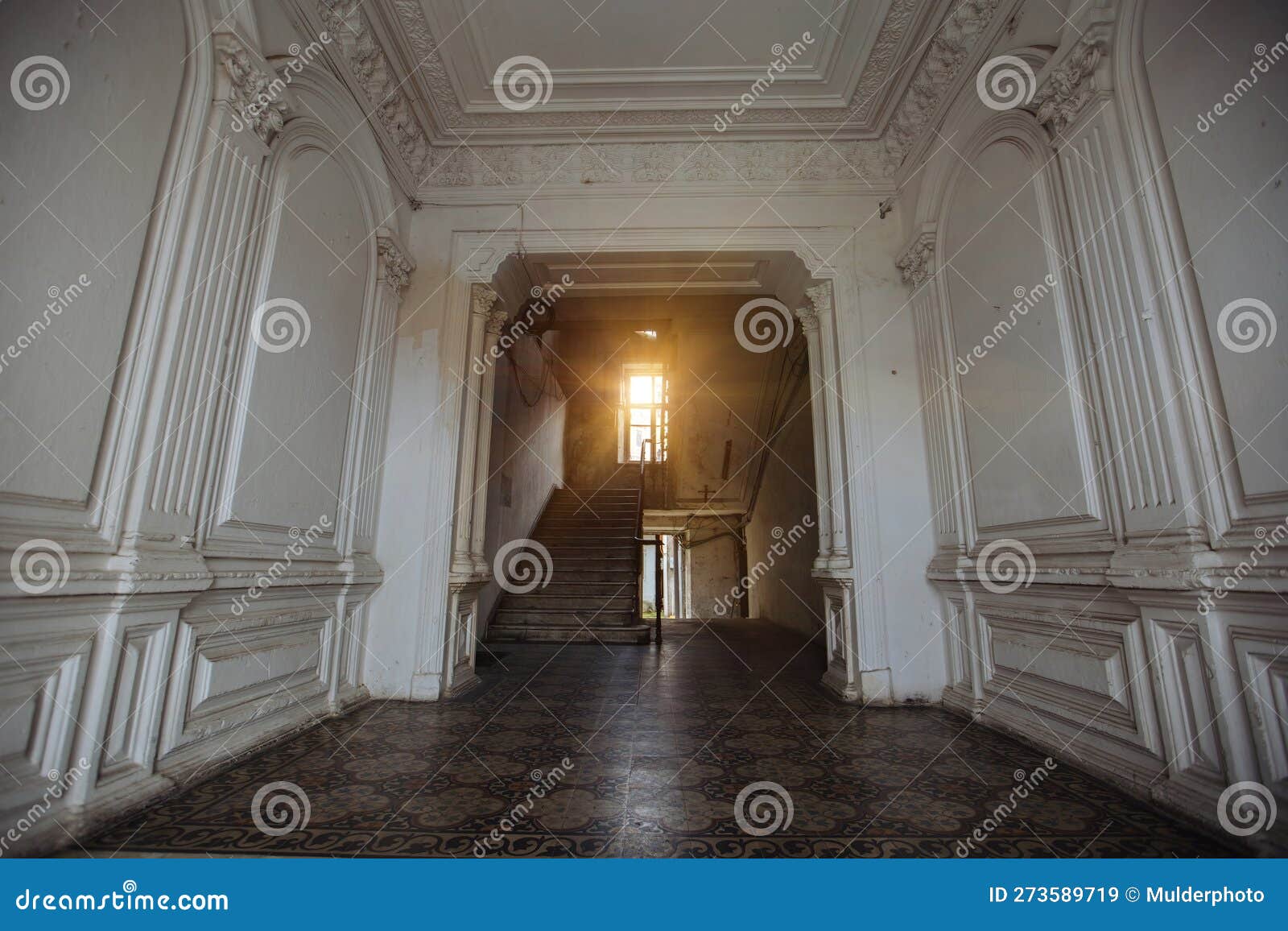 Entrance Hall in Old Mansion Stock Image - Image of inside ...