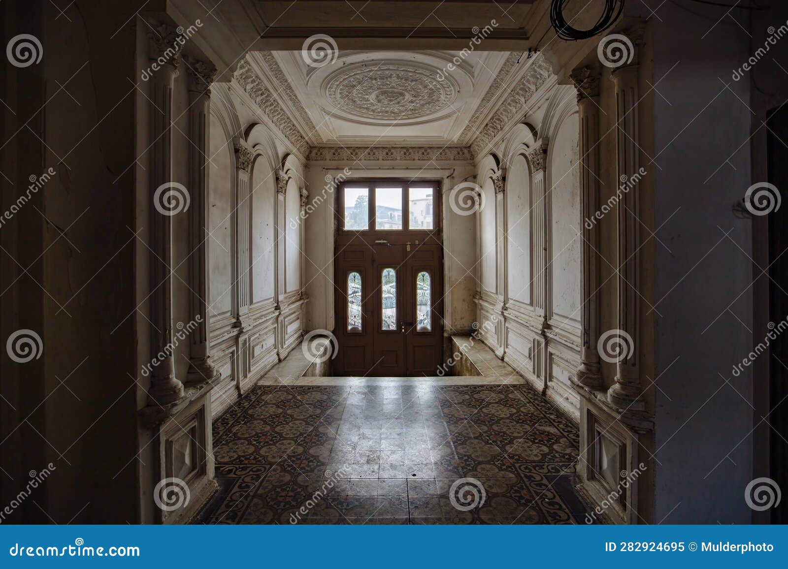 Entrance Hall in Old Mansion Stock Image - Image of retro, dwelling ...