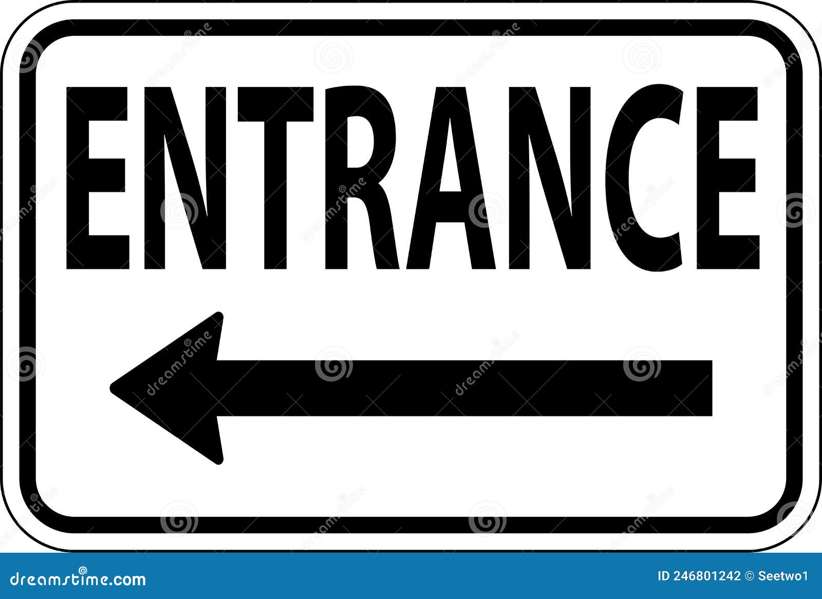 Entrance Left Arrow Sign on White Background Stock Vector ...