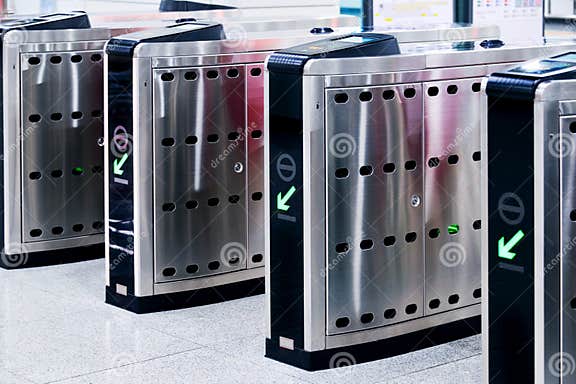 Entrance Machine Gate: Scan Card Stock Image - Image of high, permit ...