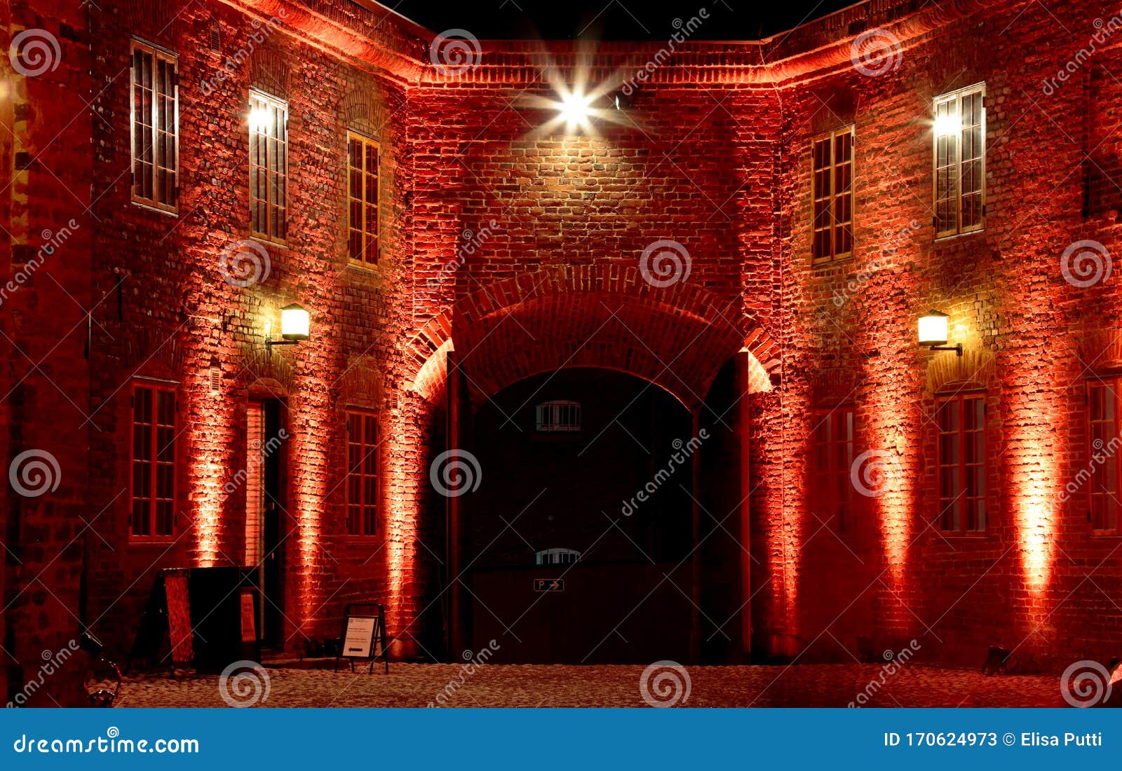 Entrance Of The Medieval Castle Of Leiria With A Gothic Arch Stock ...