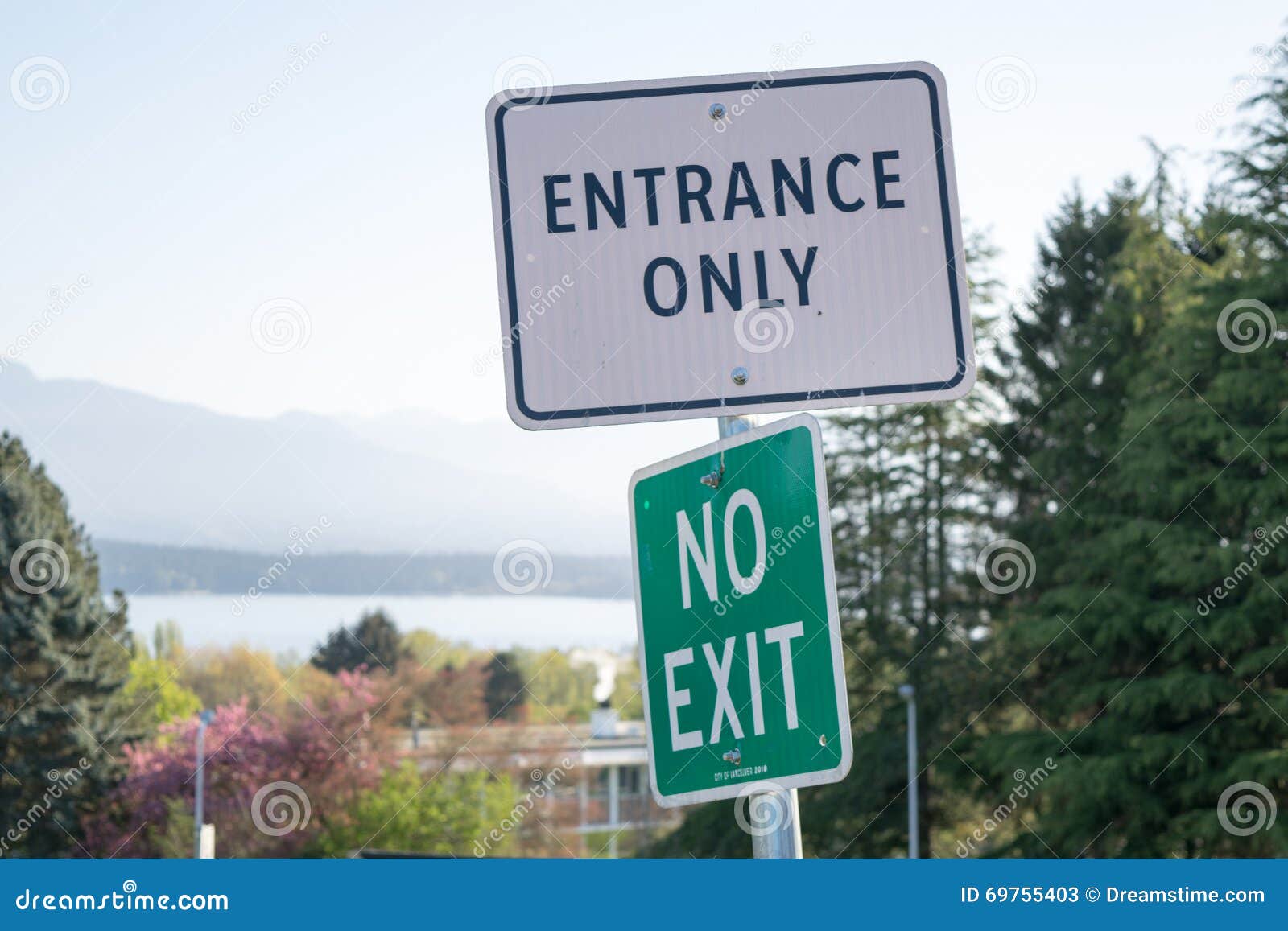 Entrance only No Exit Sign stock image. Image of rules - 69755403