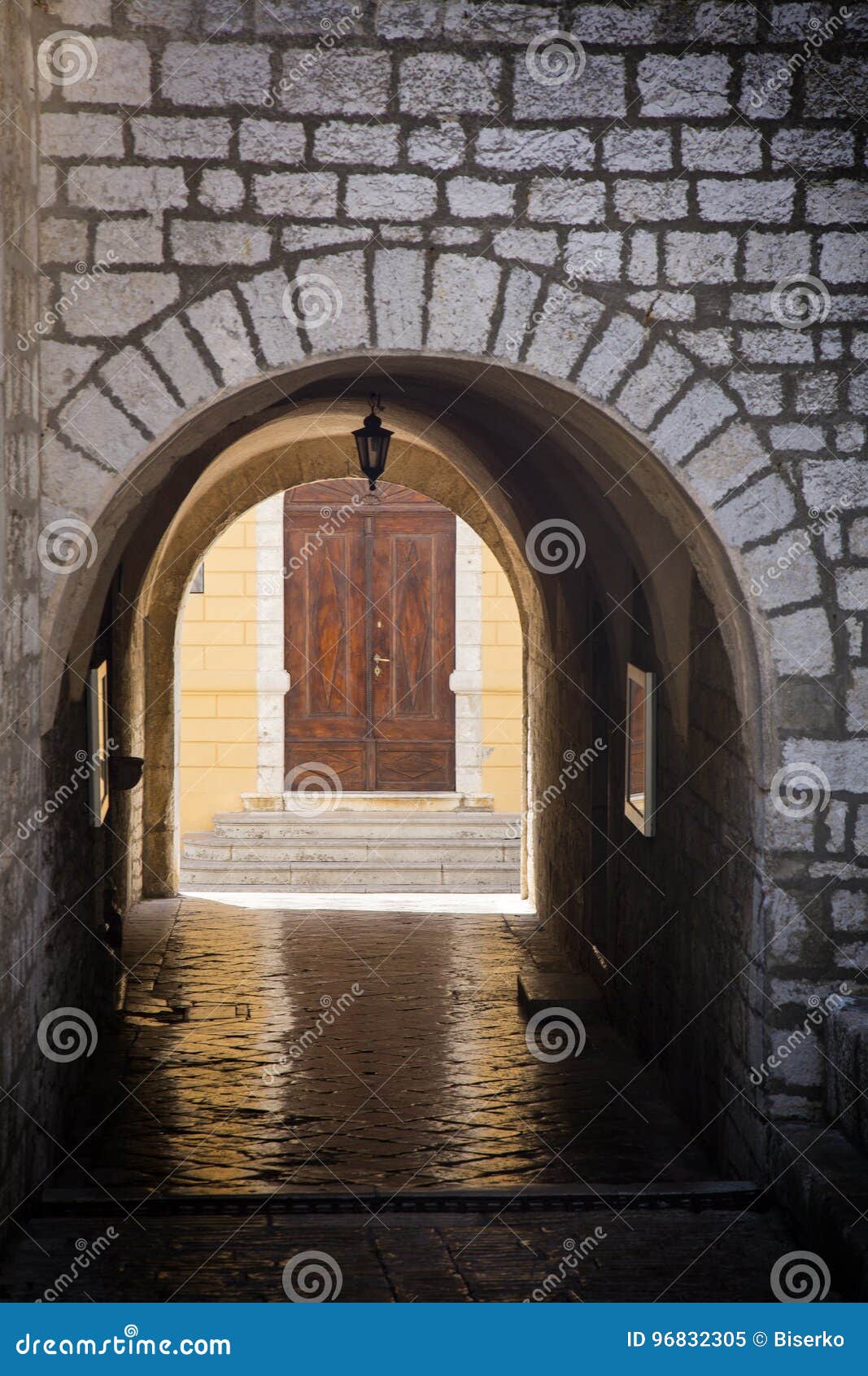 Entrance at old castle stock image. Image of europe, croatia - 96832305