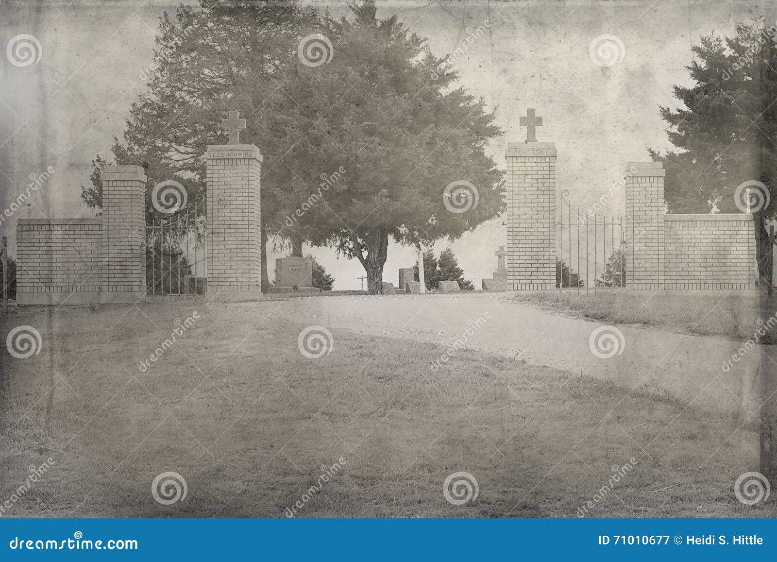 Entrance Of A Graveyard With A Open Wrought-iron Gate Stock Photo ...