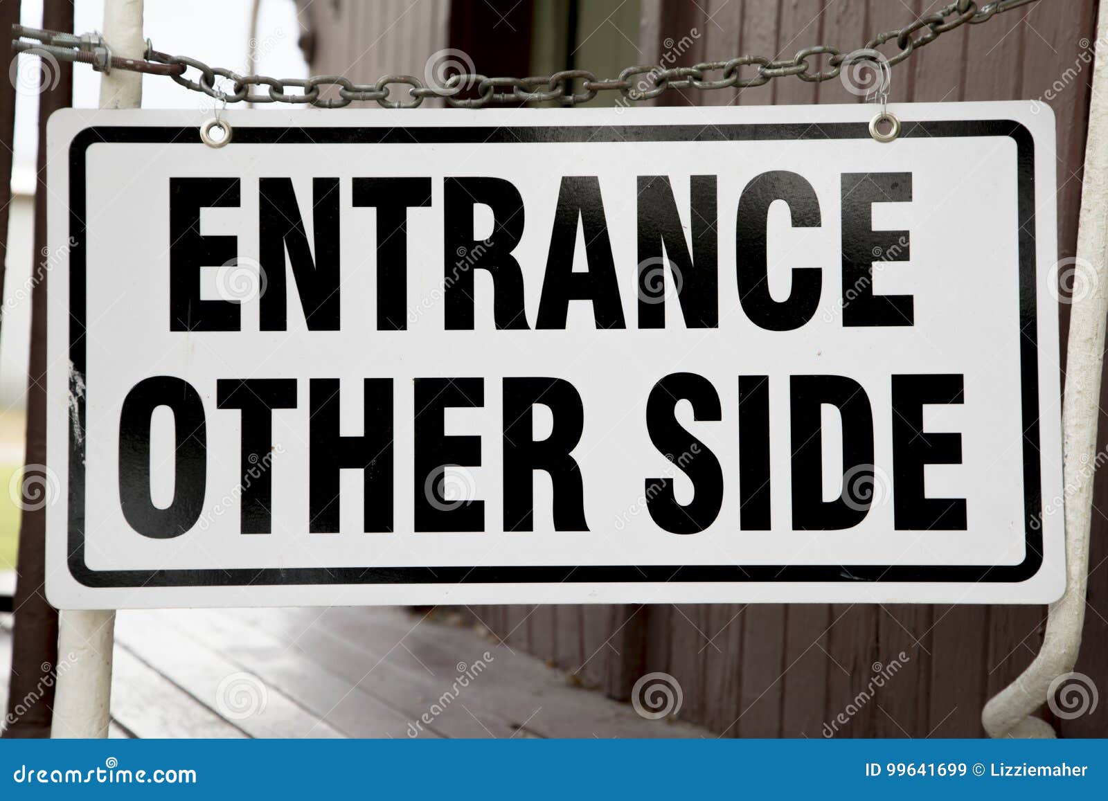 Entrance Other Side stock image. Image of sign, white - 99641699