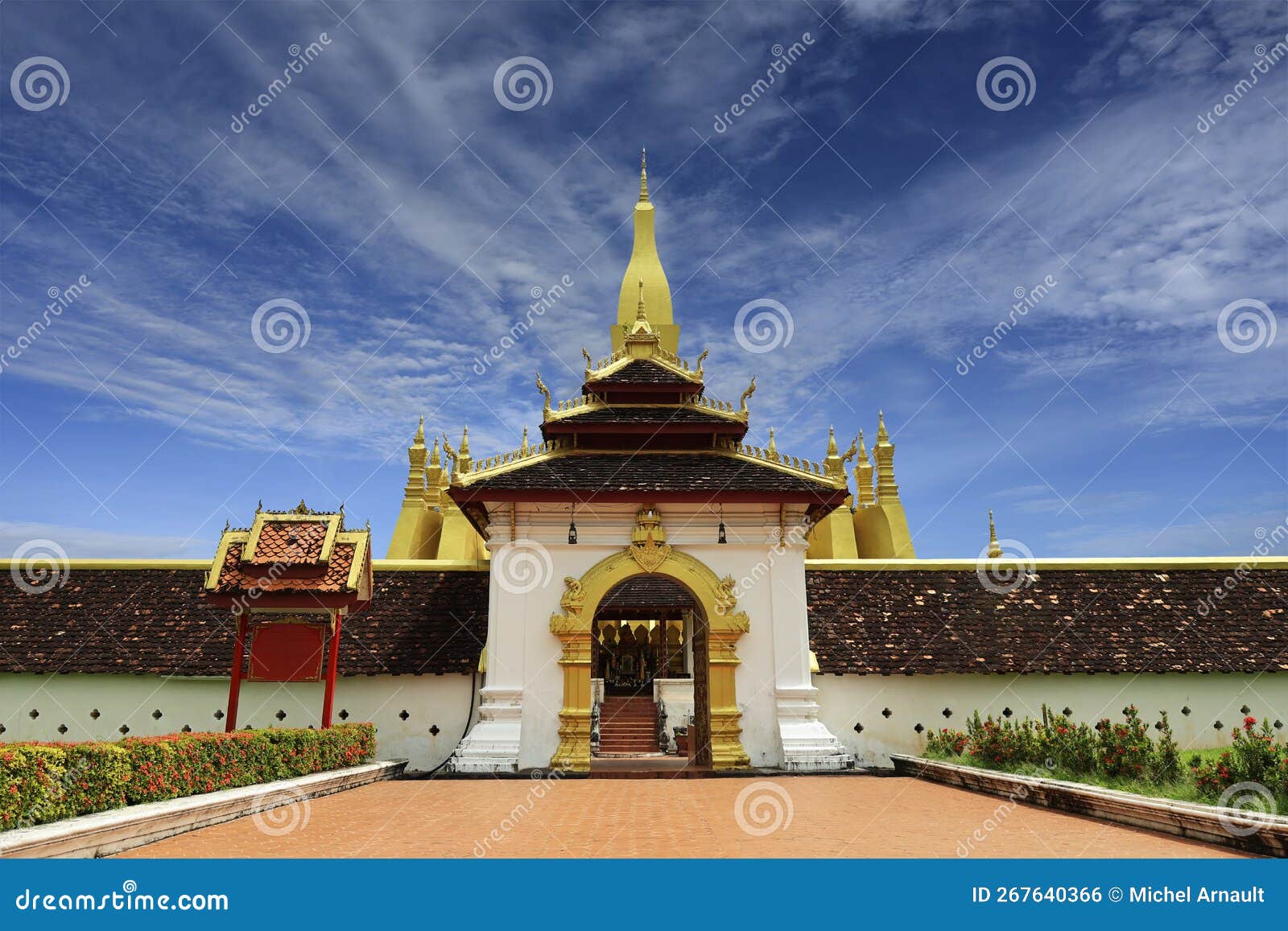 Entrance at Pha that Luang Temple in Vientiane-Laos Stock Photo - Image ...