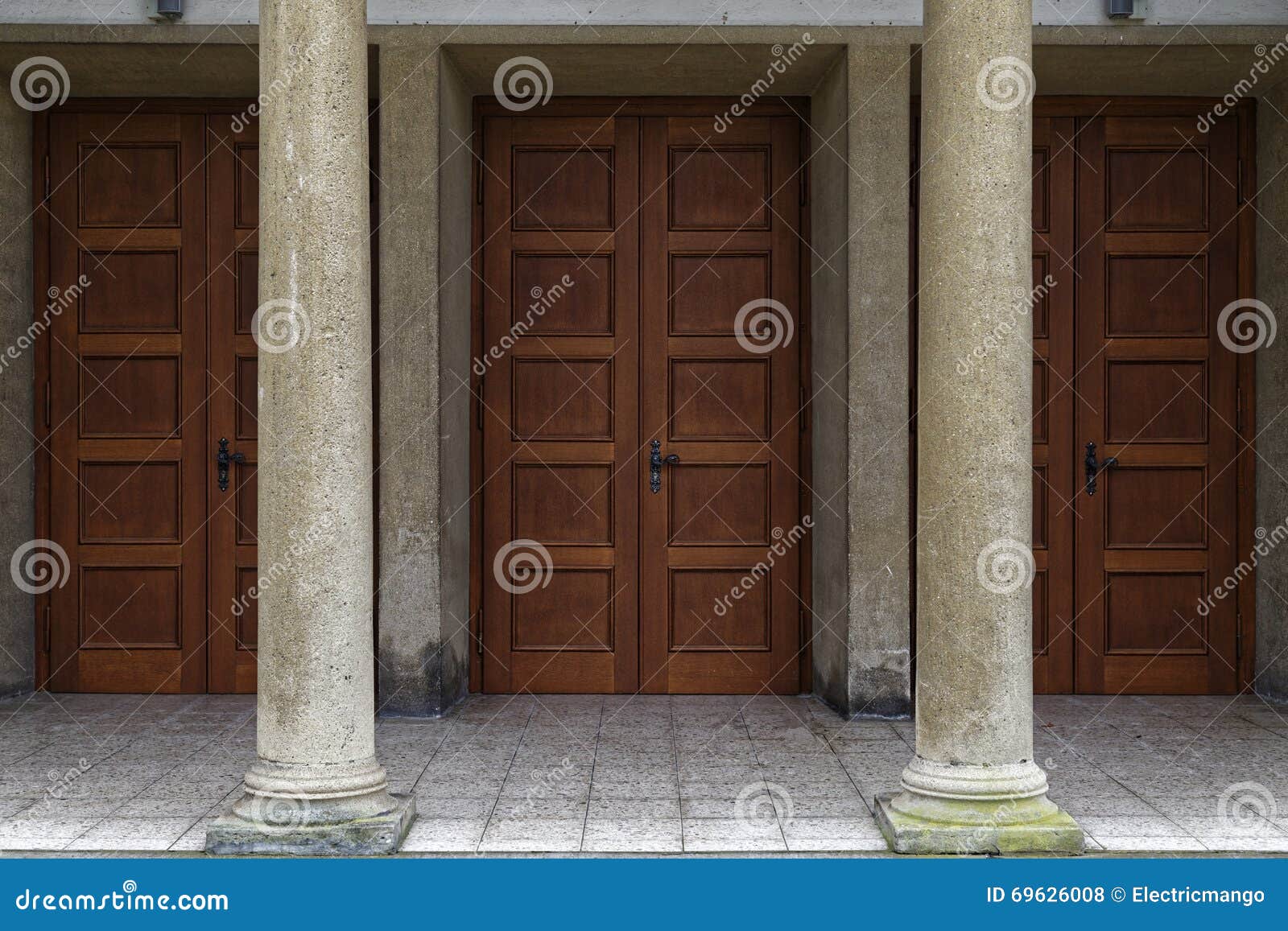 Entrance with pillars stock photo. Image of nature, wall - 69626008
