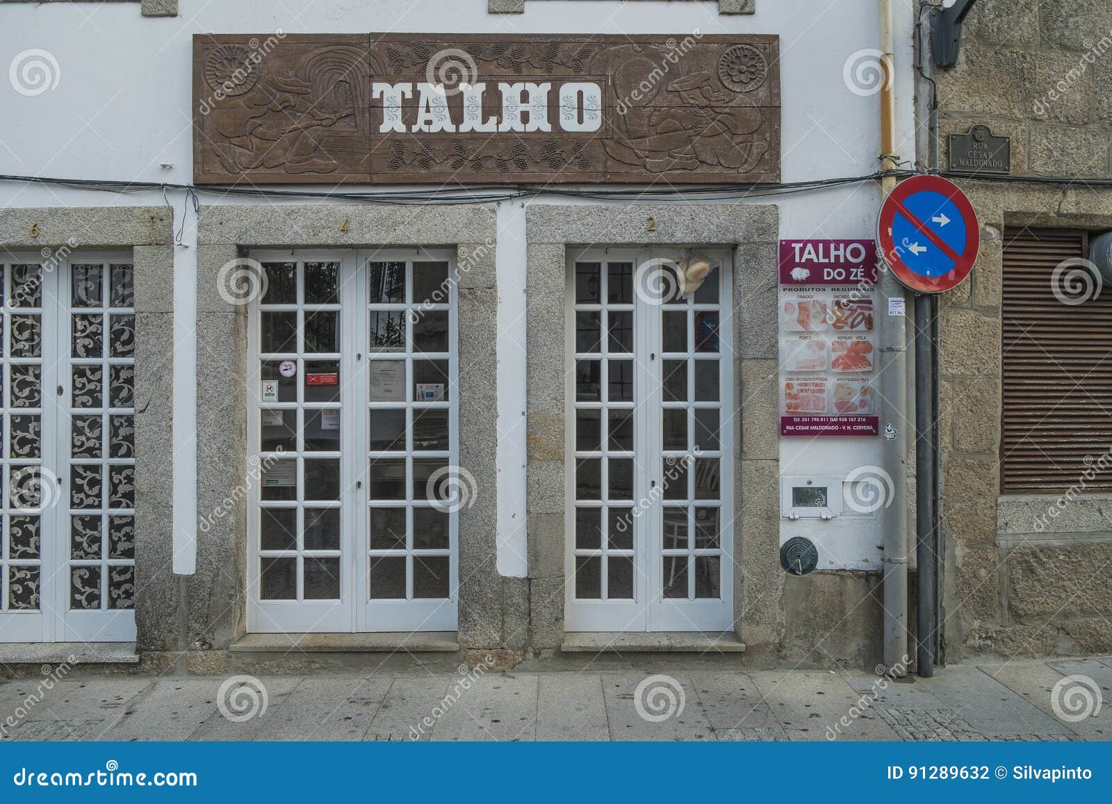 Facade Of Boucherie De Paris, A Typical French Butcher Shop Selling ...