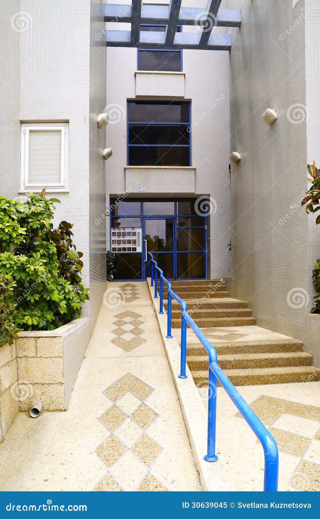 Entrance with ramp stock image. Image of building, gray - 30639045